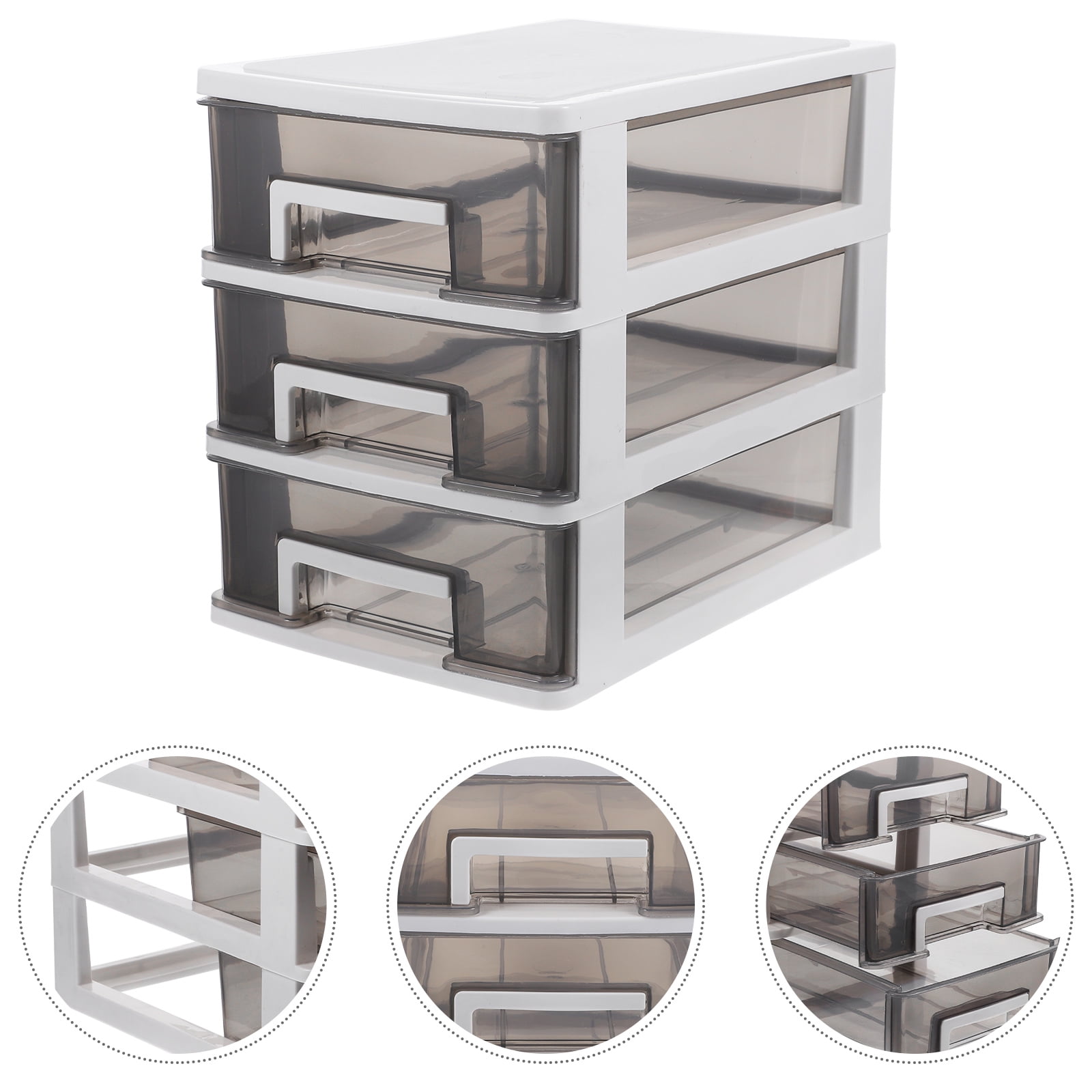 UPOUART 1Pack Desk Organizer Storage Box Transparent Drawers Sundries ...