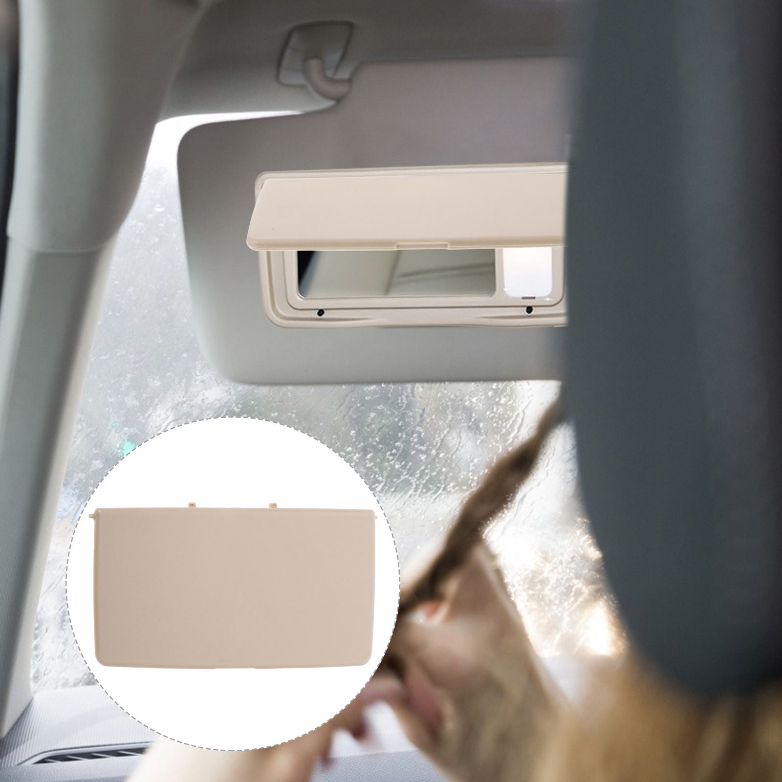 UPOUART 1Pcs Light Grey PVC Sun Visor Accessory Vanity Mirror Cover for ...