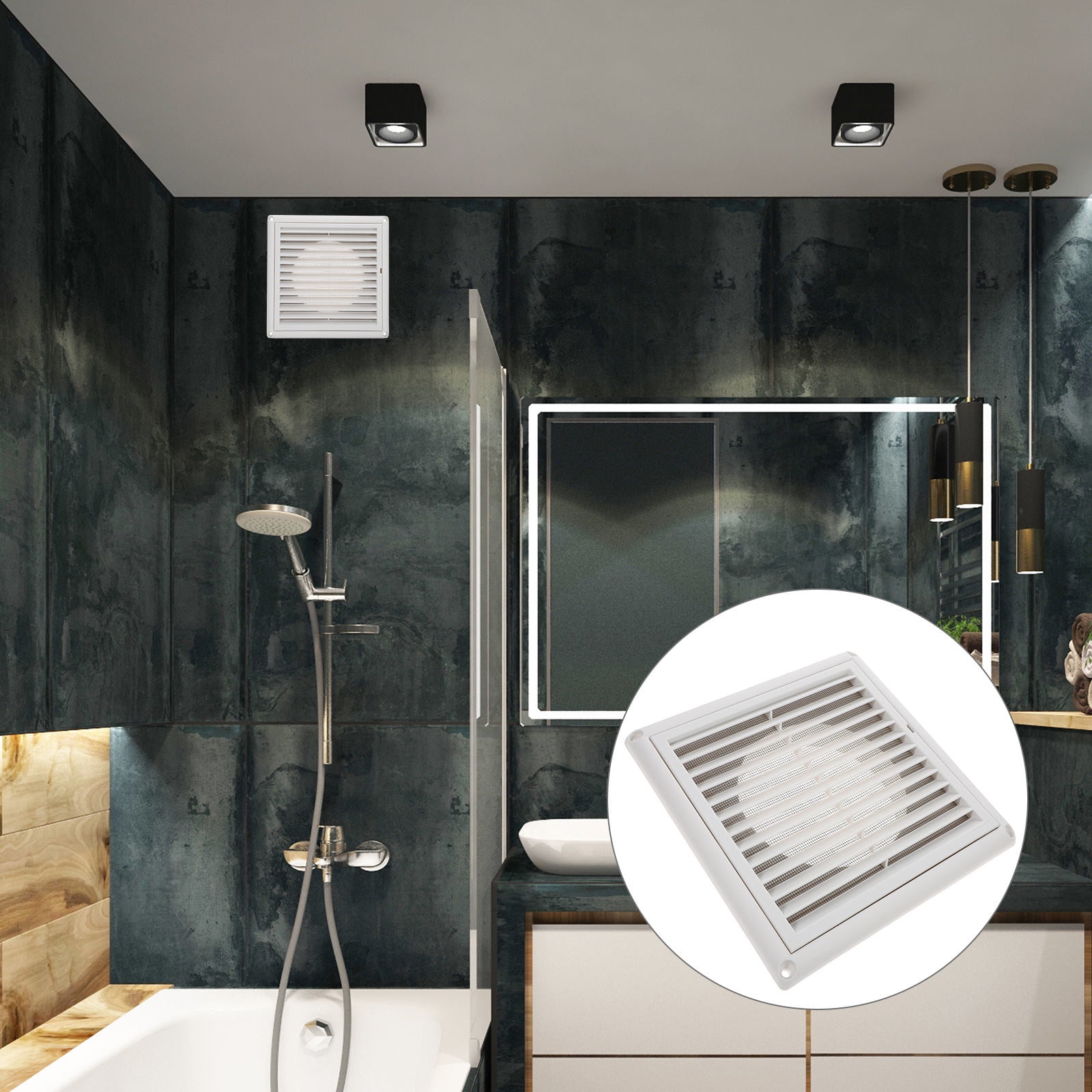 UPOUART 1Pcs Streamlined Rounded Corners Ventilation Grille White ...