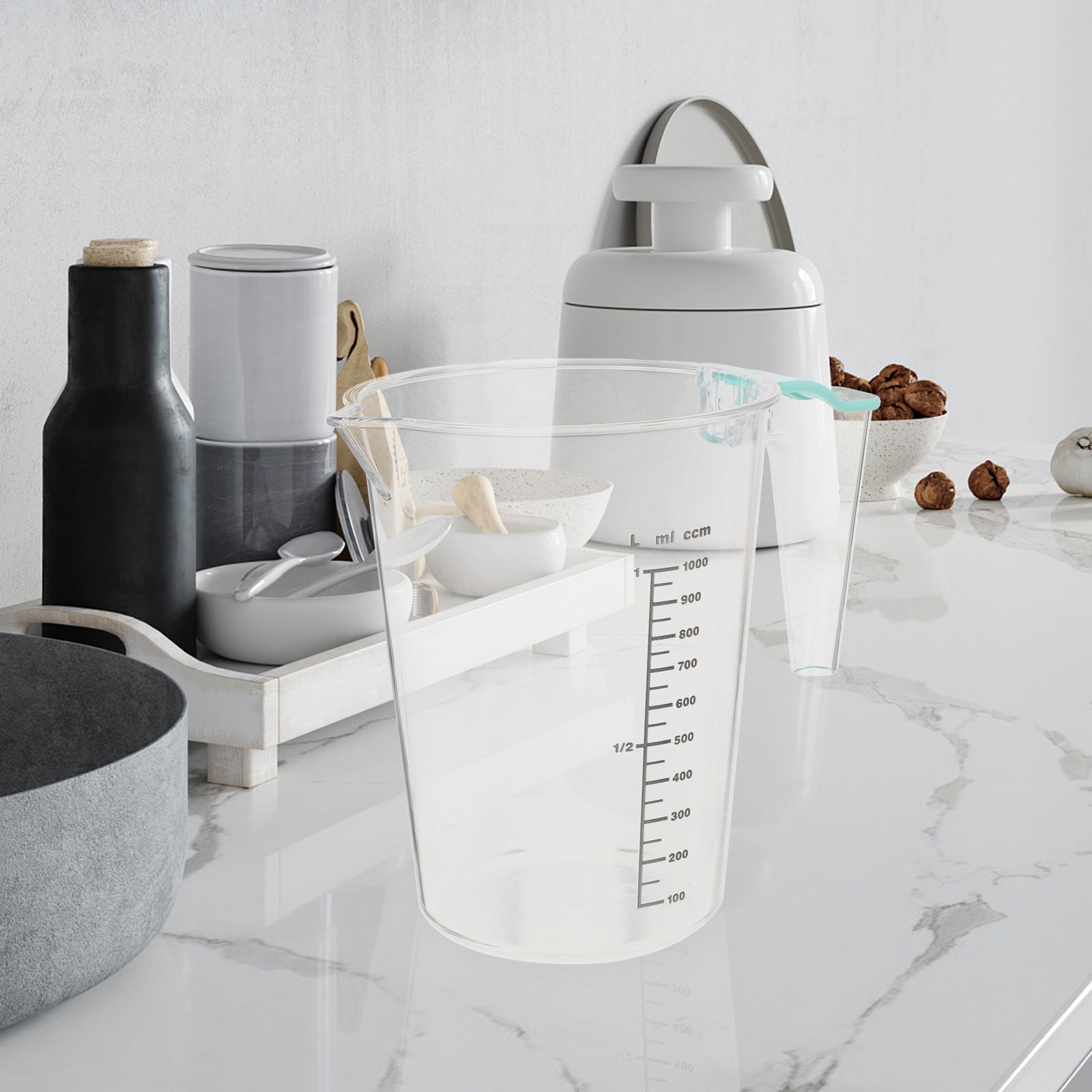 UPOUART 1Pack Clear Graduated Measuring Jug Double Scale Design Handle ...