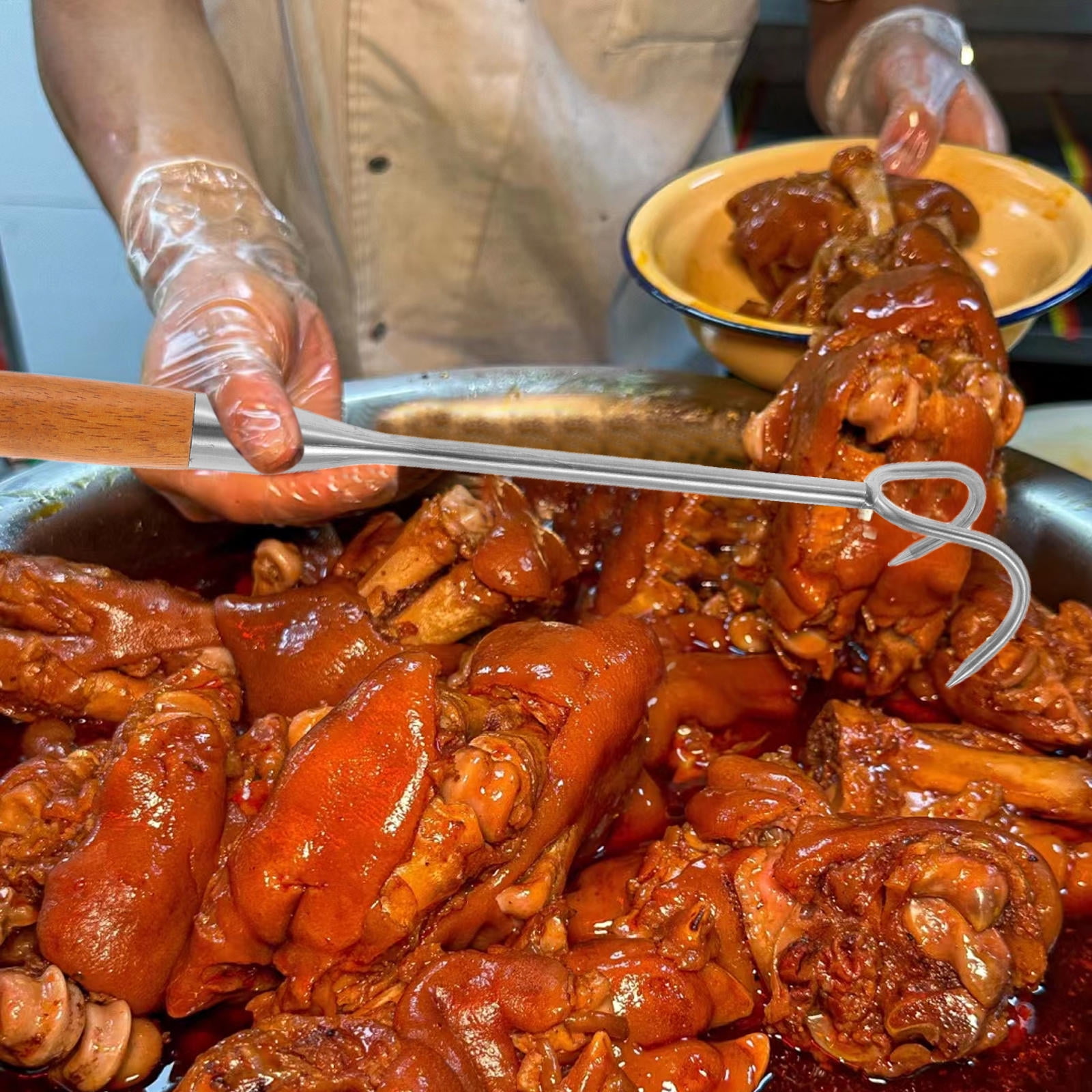 UPOUART Pigtail Food Flipper For Grilling Roasting Silver Stainless ...