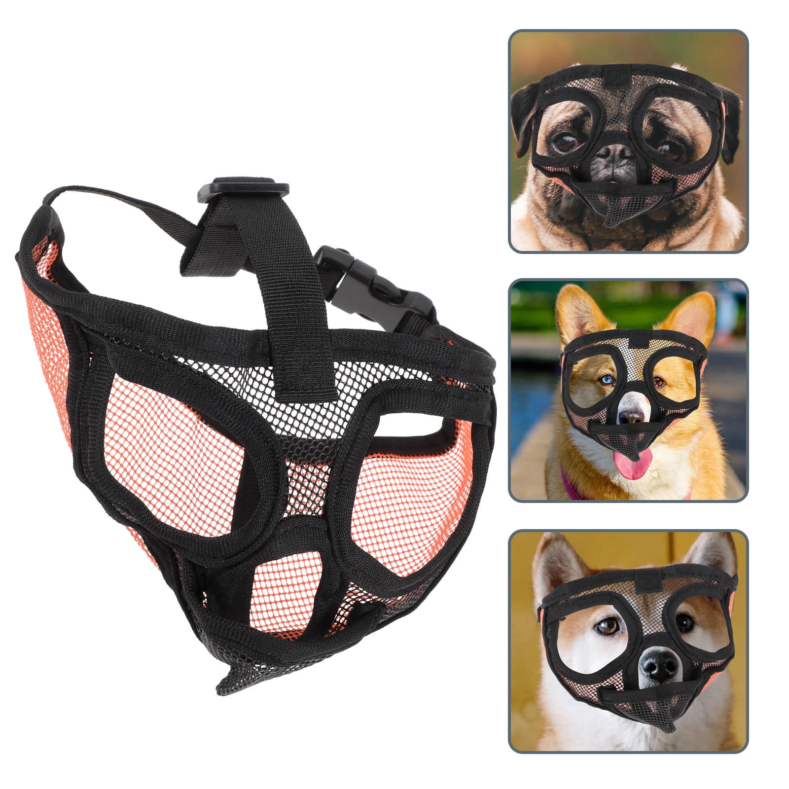 UPOUART 1Set Black Dog Muzzle Breathable Pet Mask for Outdoor ...