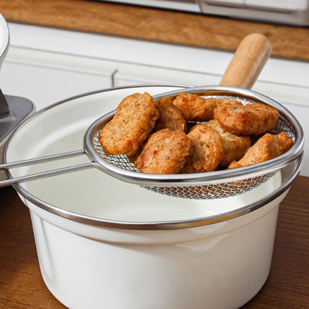 UPOUART Silver French Fry Basket Ergonomic Handle Design Food Frying ...