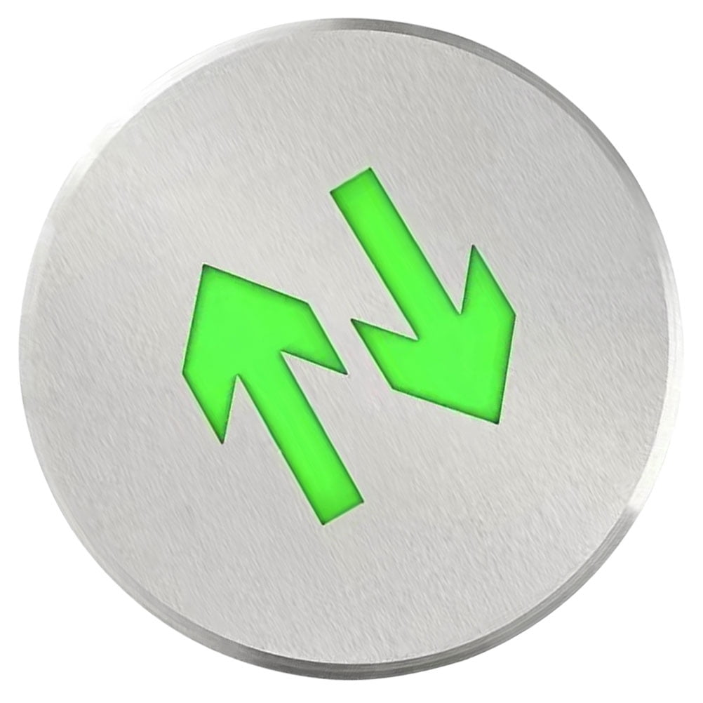 UPOUART Fluorescent Exit Sign Emergency Indication Silver Stainless ...