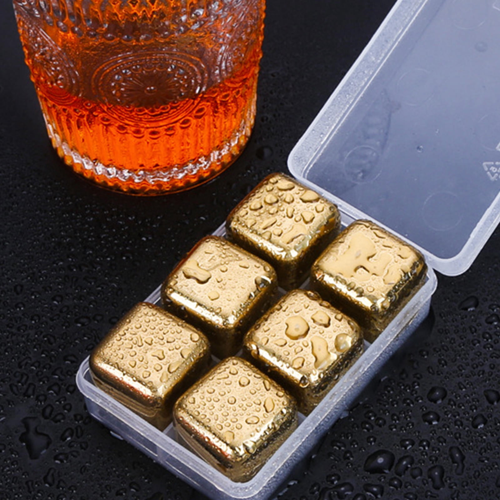 UPOUART Reusable Ice Cubes For Drinks Stainless Steel 6 Pieces ...
