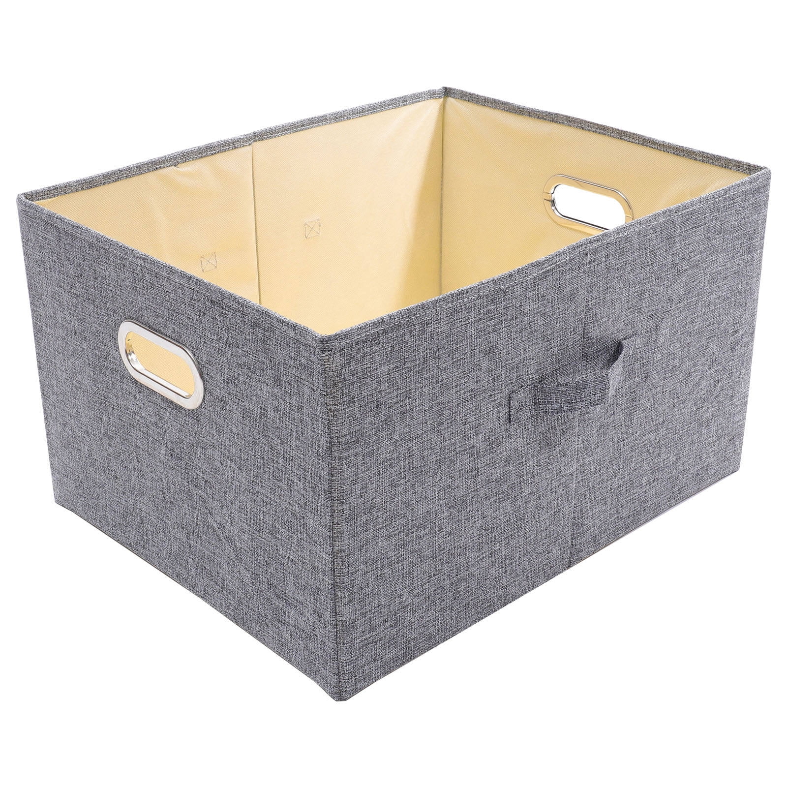 UPOUART 1Set Storage Organiser Box with Lid Rectangular Grey Cloth Linen 15.72X19.65X11.79in for ...