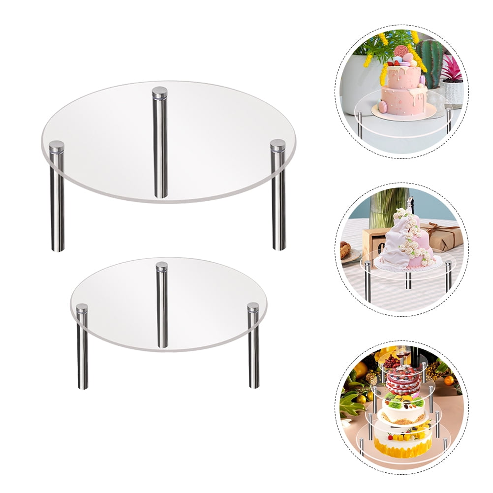 UPOUART 2 Pcs Round Dessert Display Stand Metal Cake Display Simple ...