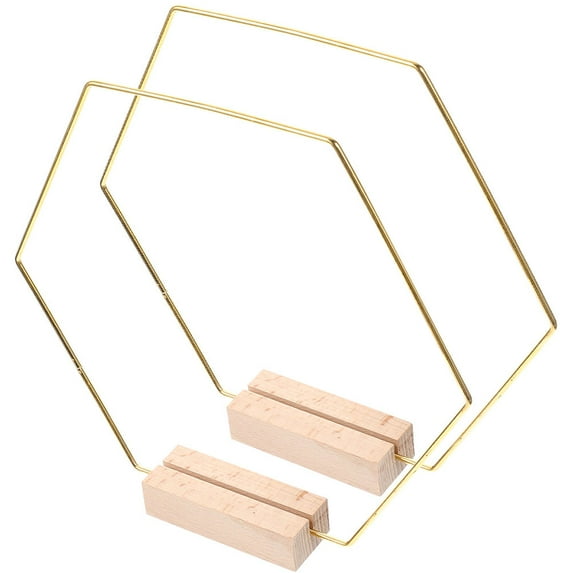 UPOUART Hexagonal Metal Floral Hoops Golden 2Set 9.1X9.1X0.2In ...