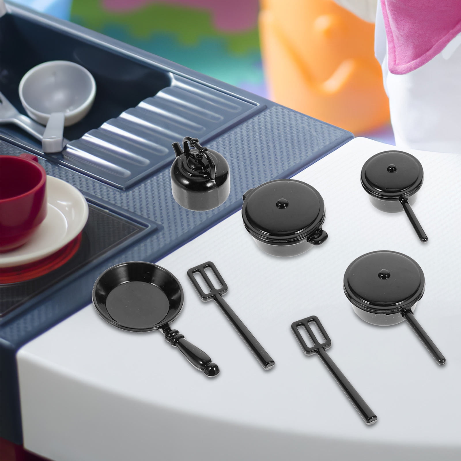 UPOUART 2 Sets Mini Kitchen Stuff Black Alloy Model for Collectors ...
