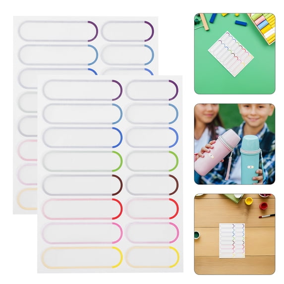 UPOUART 20 Sheets Writable Labels for Daycare Items Multi PVC Name Tags ...