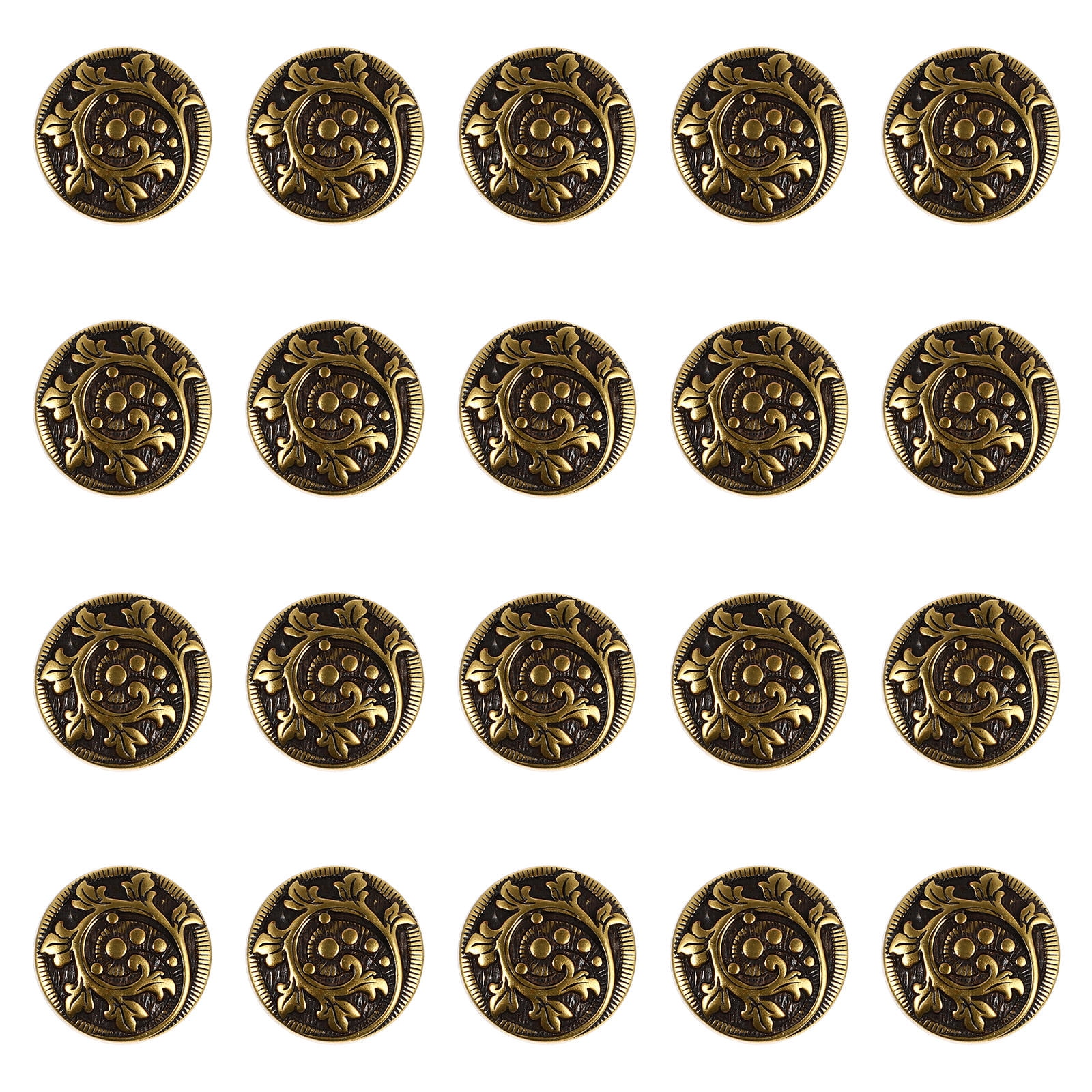 UPOUART 20Pcs Golden Alloy Round Shaped Buttons Replacement Buckles for ...