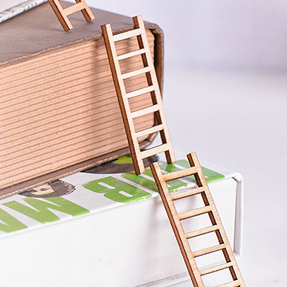 UPOUART 20Pcs Mini House Ladders in Khaki for Children and Hobbyists as ...