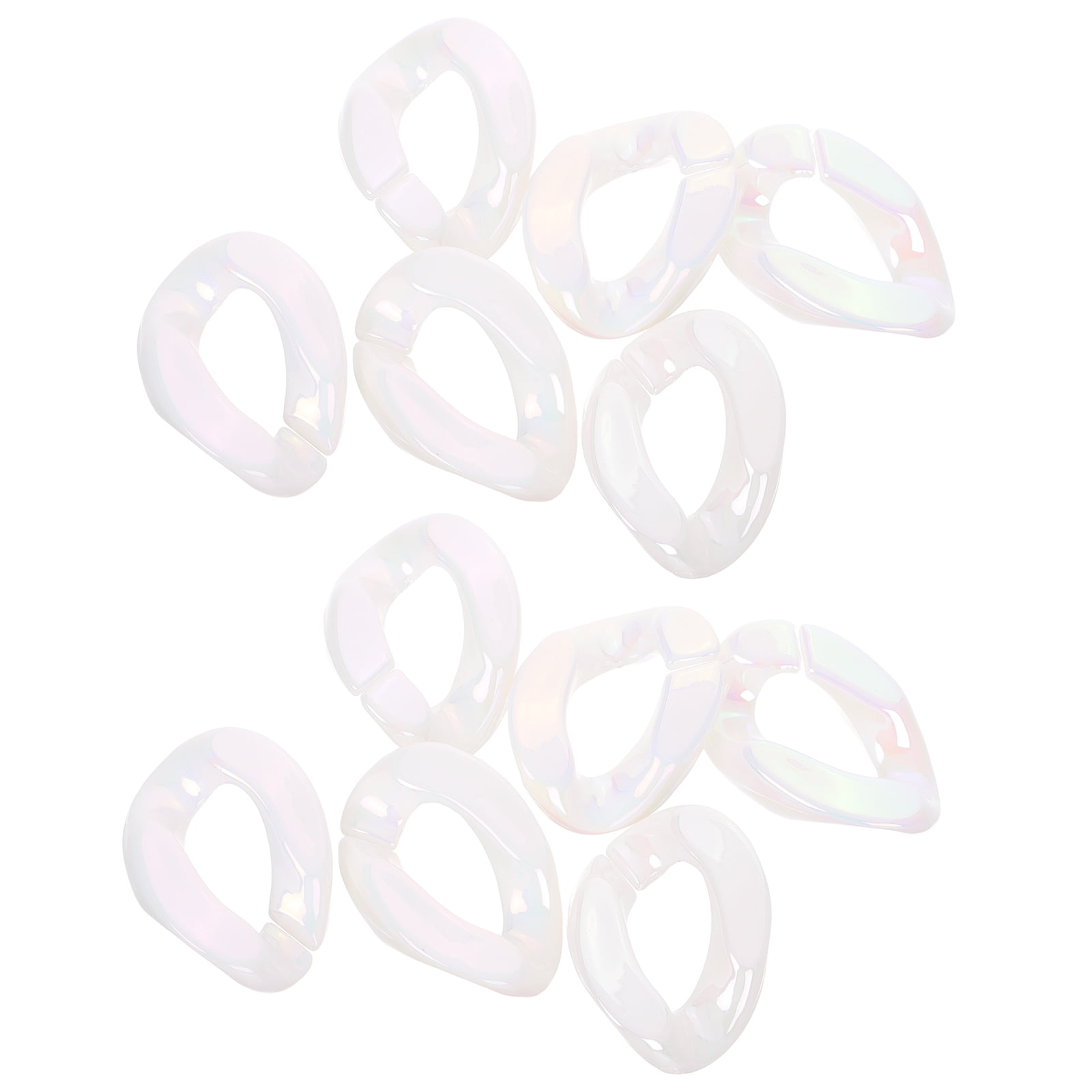 UPOUART Circular Linking Rings White Acrylic 20Pack 1.2x0.8x0.4in ...