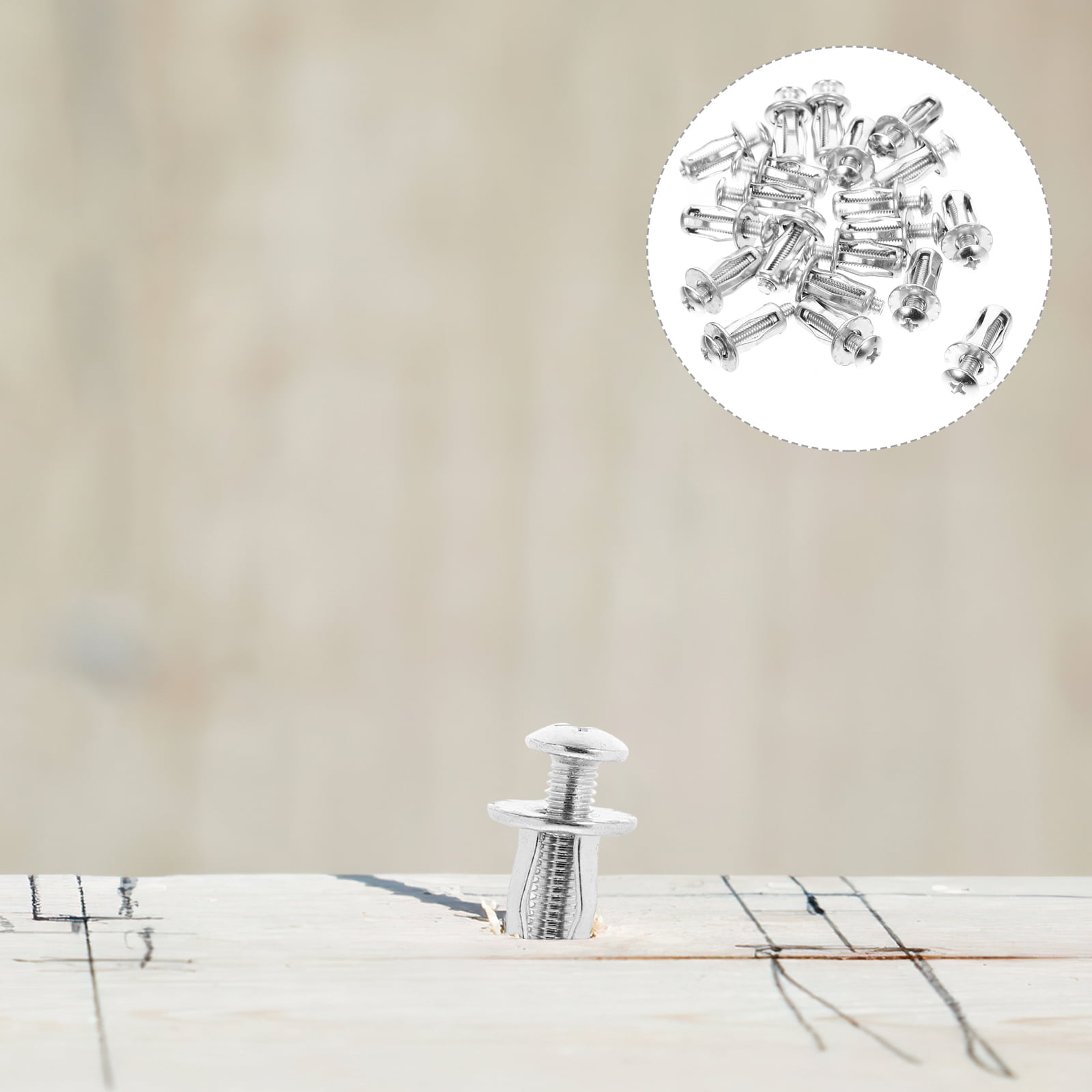 UPOUART 20Sets Expansion Nut Hollow Door Anchor with Screw Silver ...
