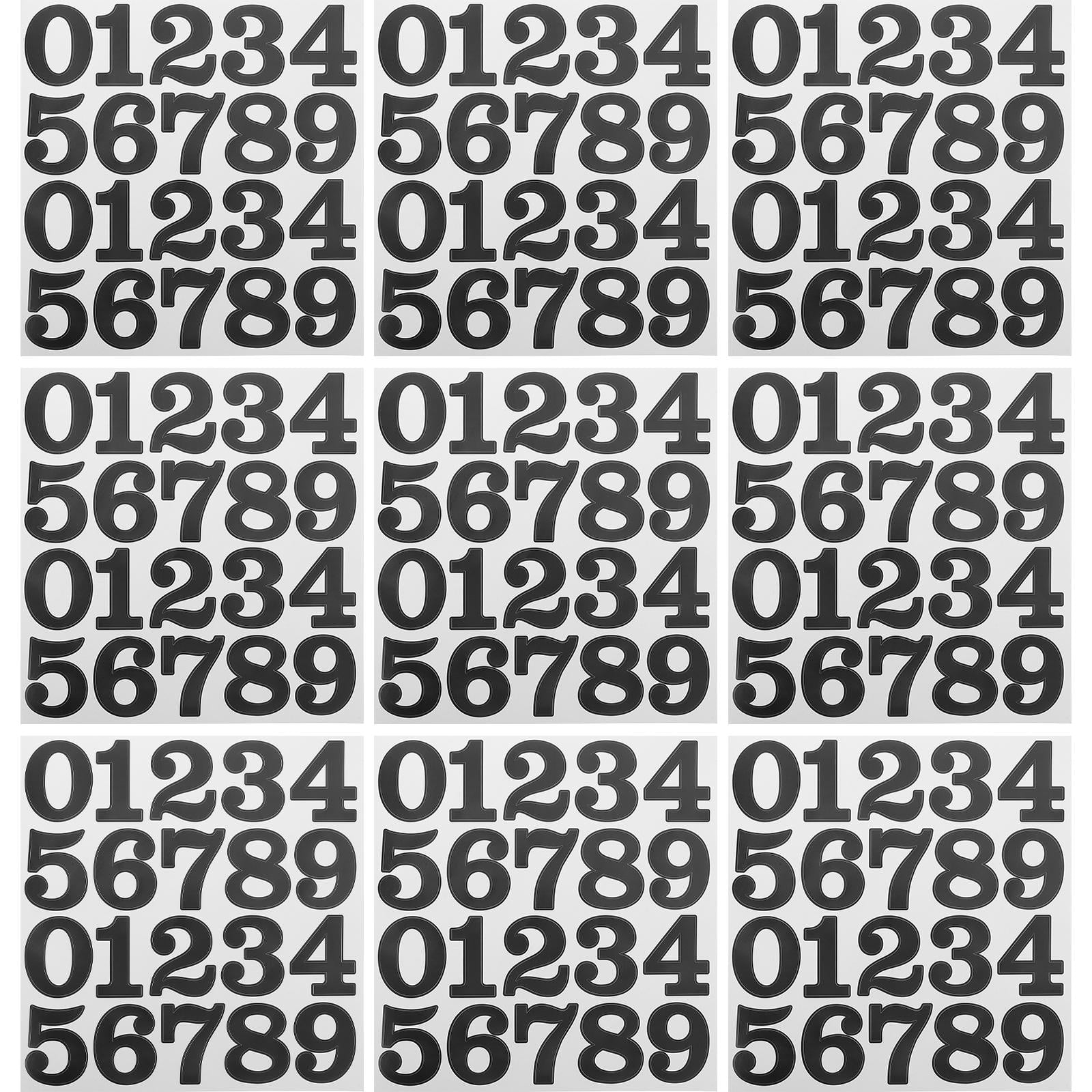UPOUART 25Pcs Black Self Adhesive Vinyl Number Stickers Waterproof Home ...