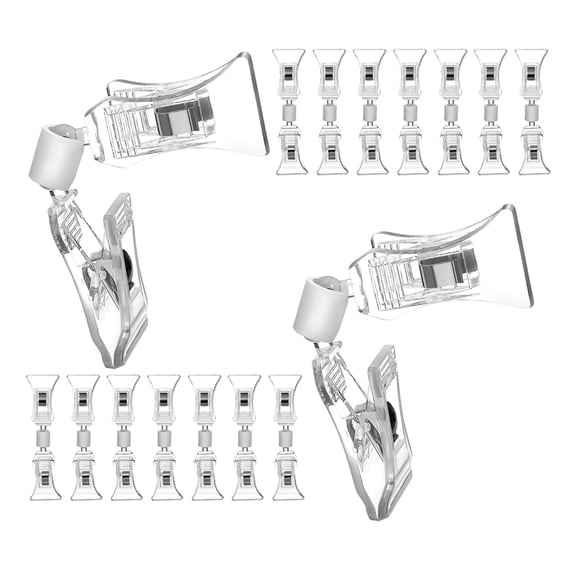 UPOUART 25Pcs Clear Sign Holder Clips with Swivel Clamp for Retail ...