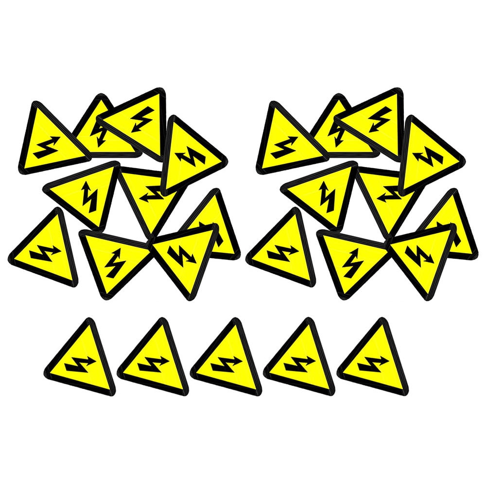 UPOUART Danger Electric Shock Sticker High Voltage Sticker Yellow 25pcs ...