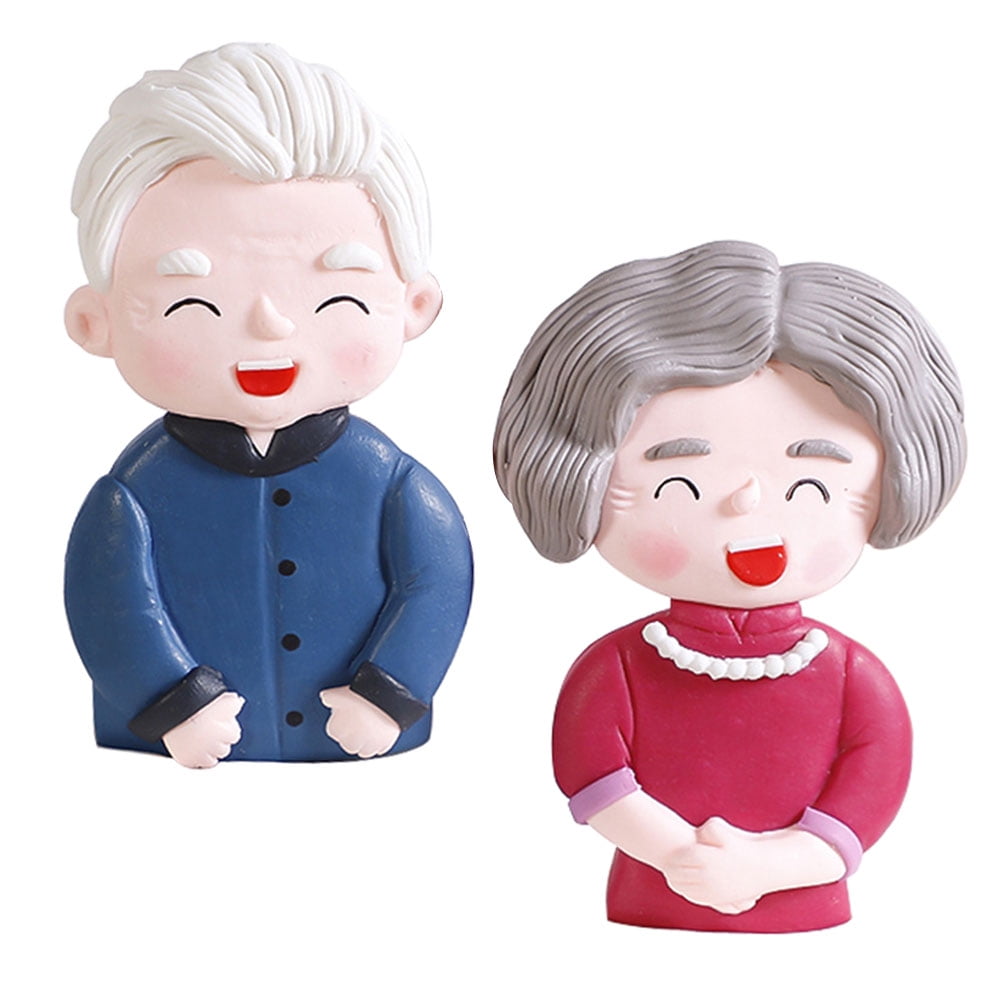 UPOUART 2PCS Golden Wedding Cake Topper for Birthday Celebration (2 ...