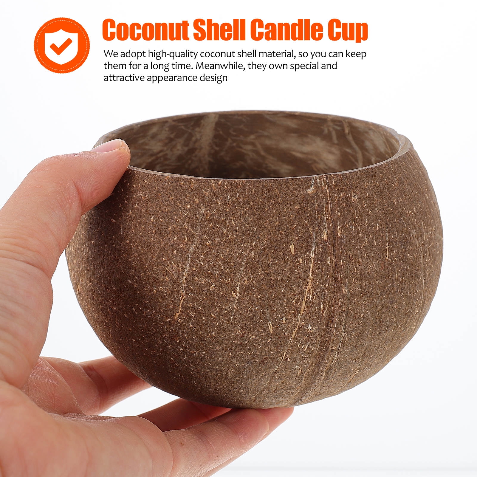 UPOUART 2Pcs Khaki Coconut Shell Candle Storage Containers for Home Use ...