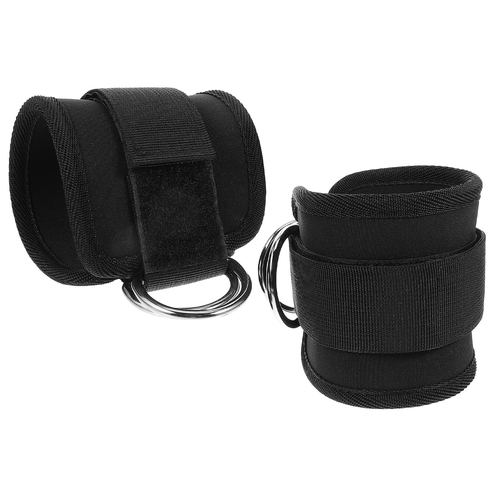 UPOUART 2Pcs Ankle Straps for Working Out Black Nylon Metal 54x3.5in ...