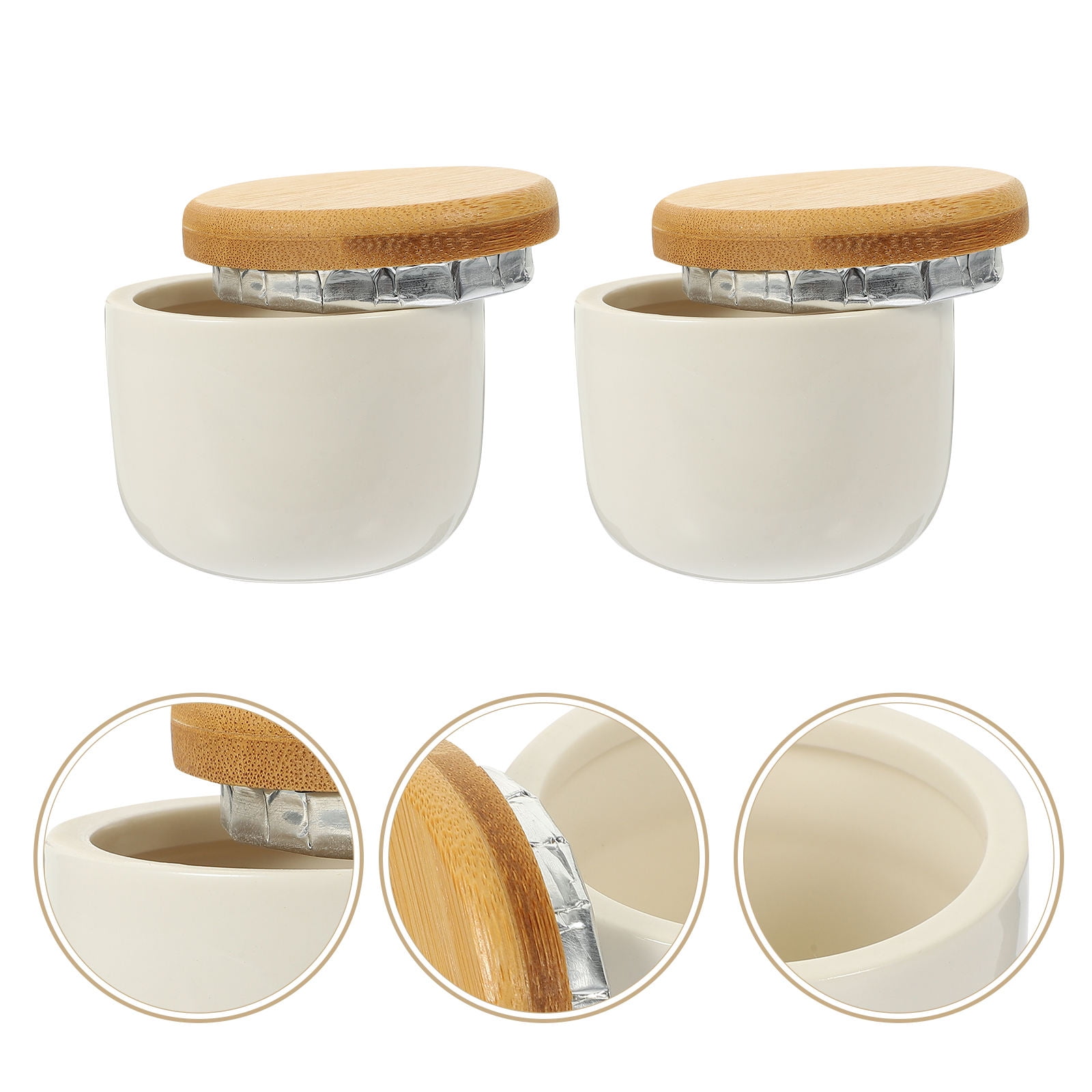 UPOUART 2-Piece Ceramic Kitchen Canister Set with White Lids, Multi ...
