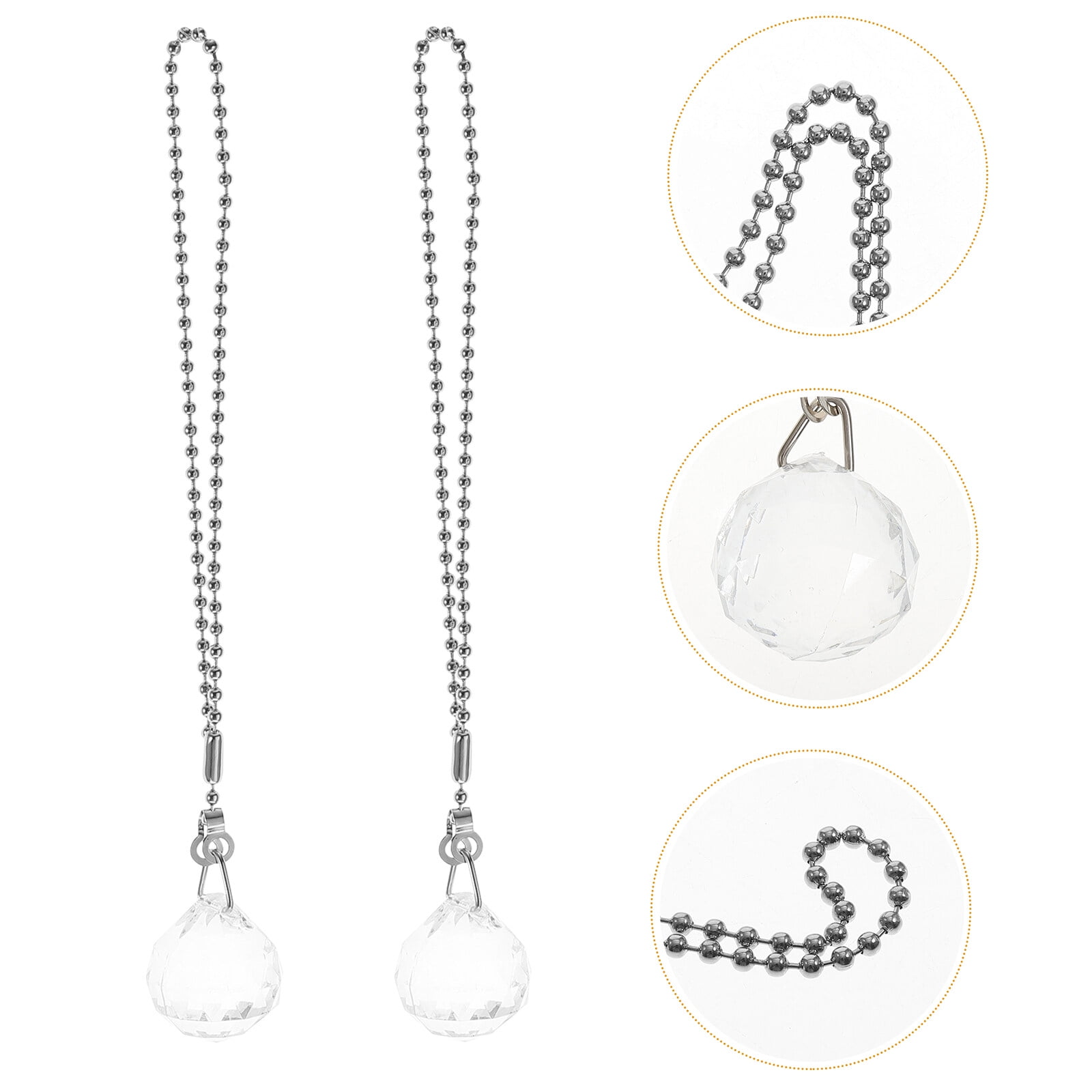 UPOUART 2pcs Transparent Crystal Octagonal Ball Decorative Light Pull ...
