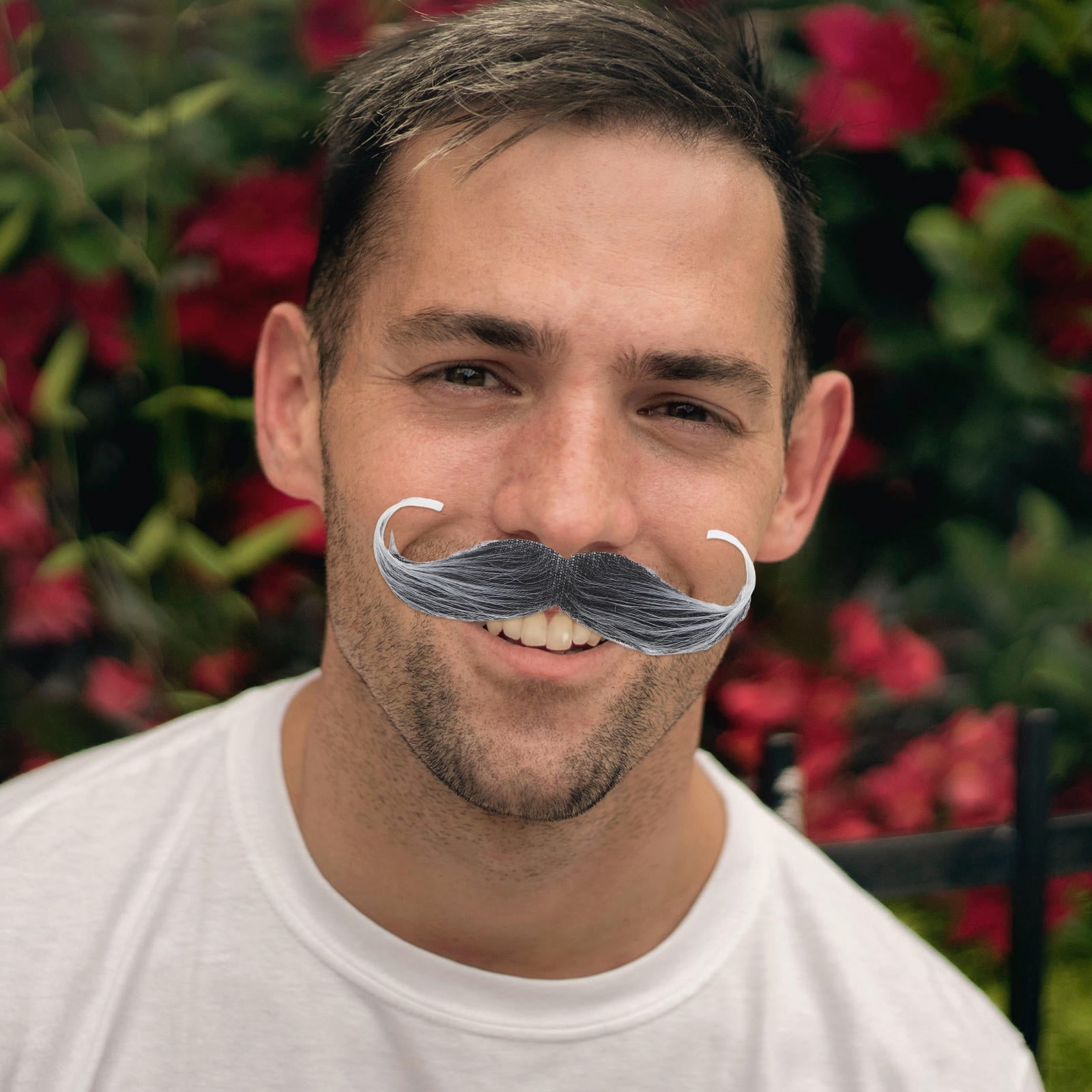 UPOUART 2Pcs Fake Facial Hair for Adults Black Curved Fabric Simple ...