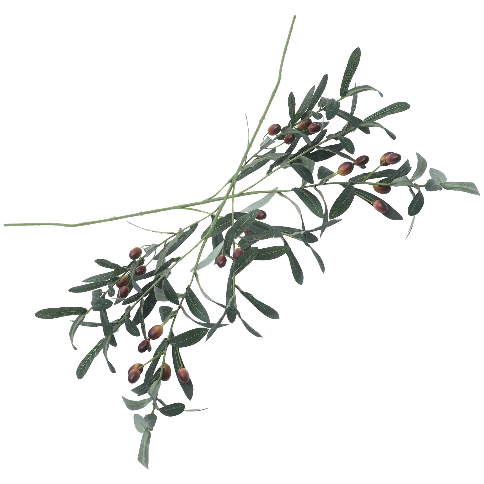 UPOUART 2Pcs Faux Olive Branches Green Wear Resistant Plastic Plant ...