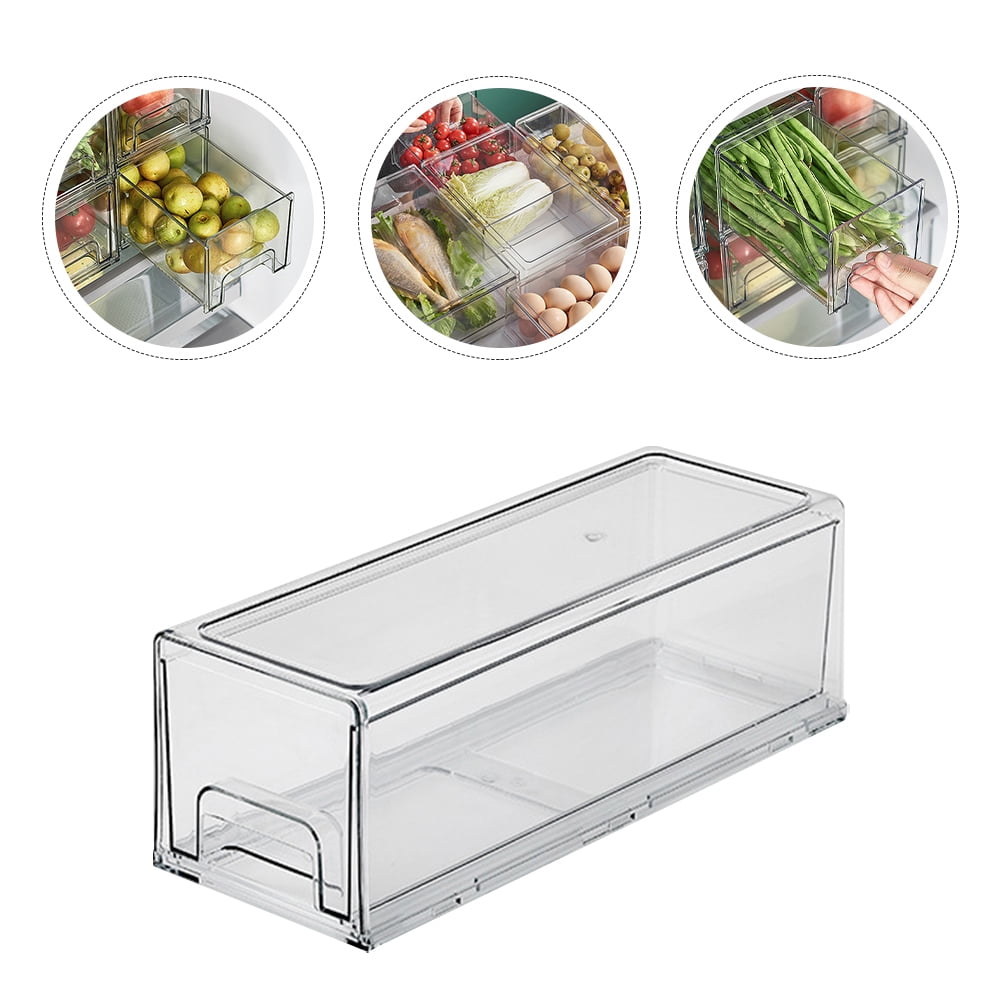UPOUART 2Pcs Fridge Box Clear for Refrigerator Organization 13.2X4.7X4 ...