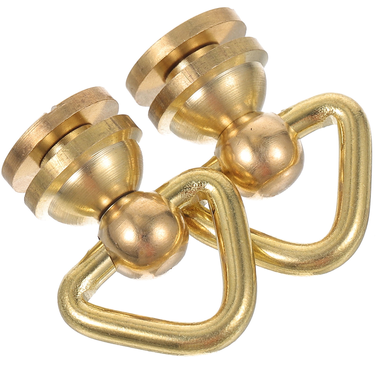 UPOUART 2Pcs Metal Studs Rivets Ball Studs D Rings Golden Brass for ...