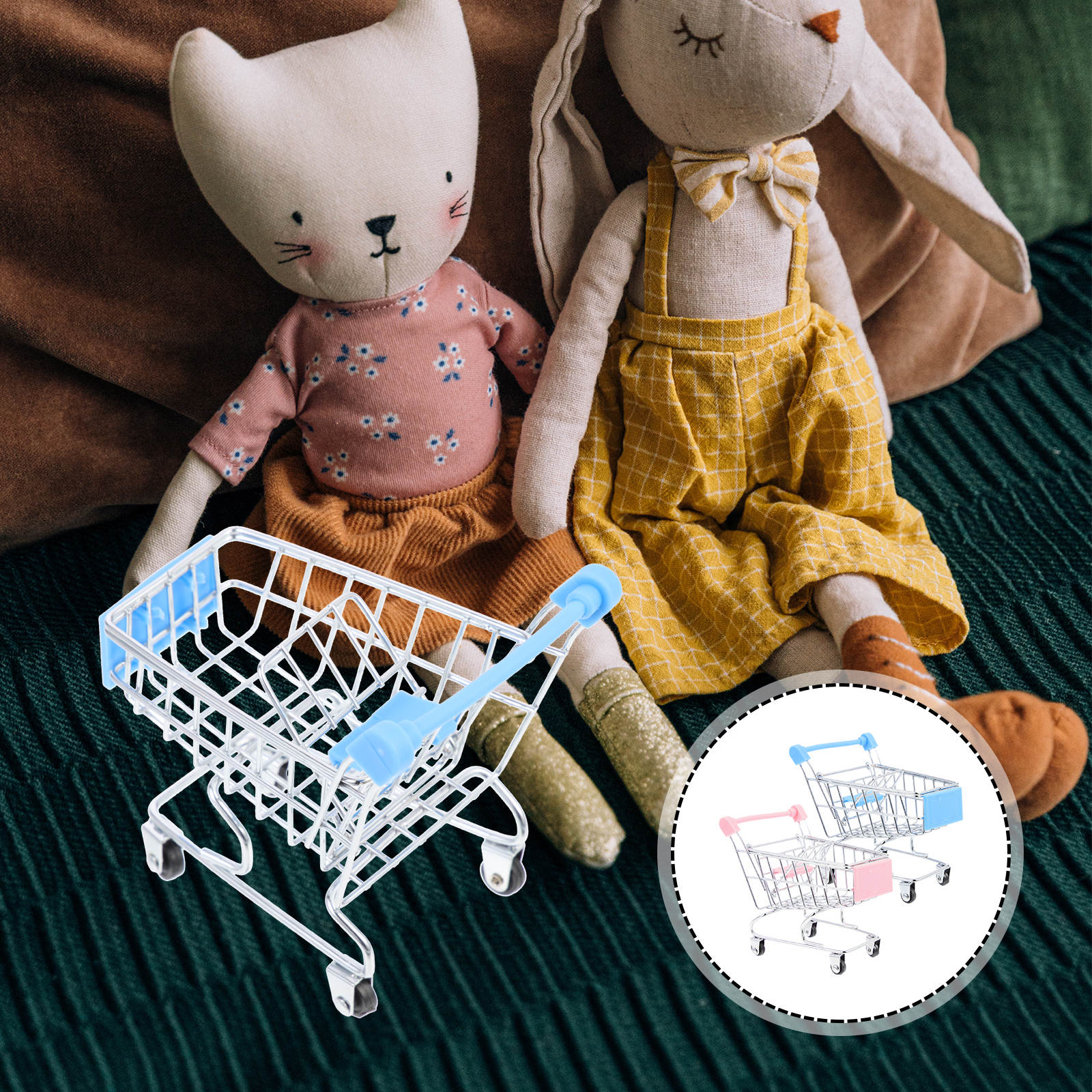 UPOUART Miniature Shopping Trolley Plastic 2Pcs 11.8X4.5X3.3In ...