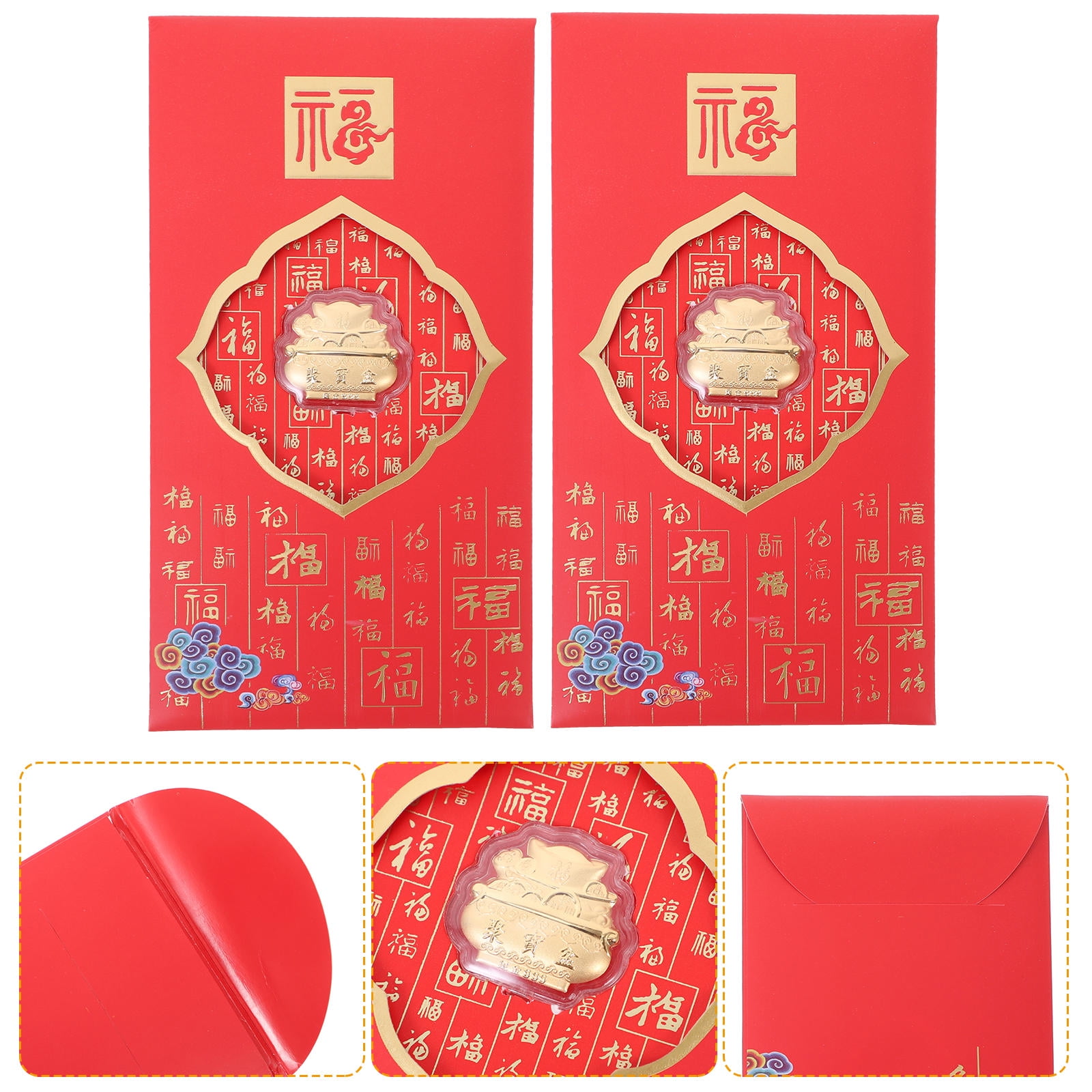 UPOUART 2Pcs Chinese Style Red Envelope Paper Money Pouches for New ...