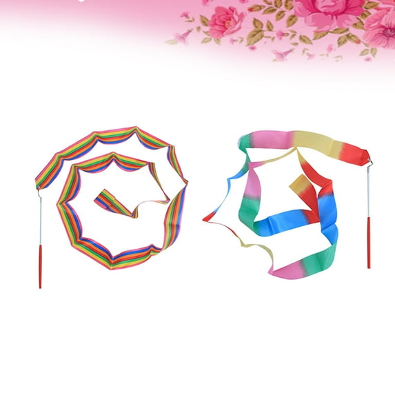 UPOUART 2Pcs Rhythmic Gymnastics Equipment Dancing Gymnastics Ribbon ...