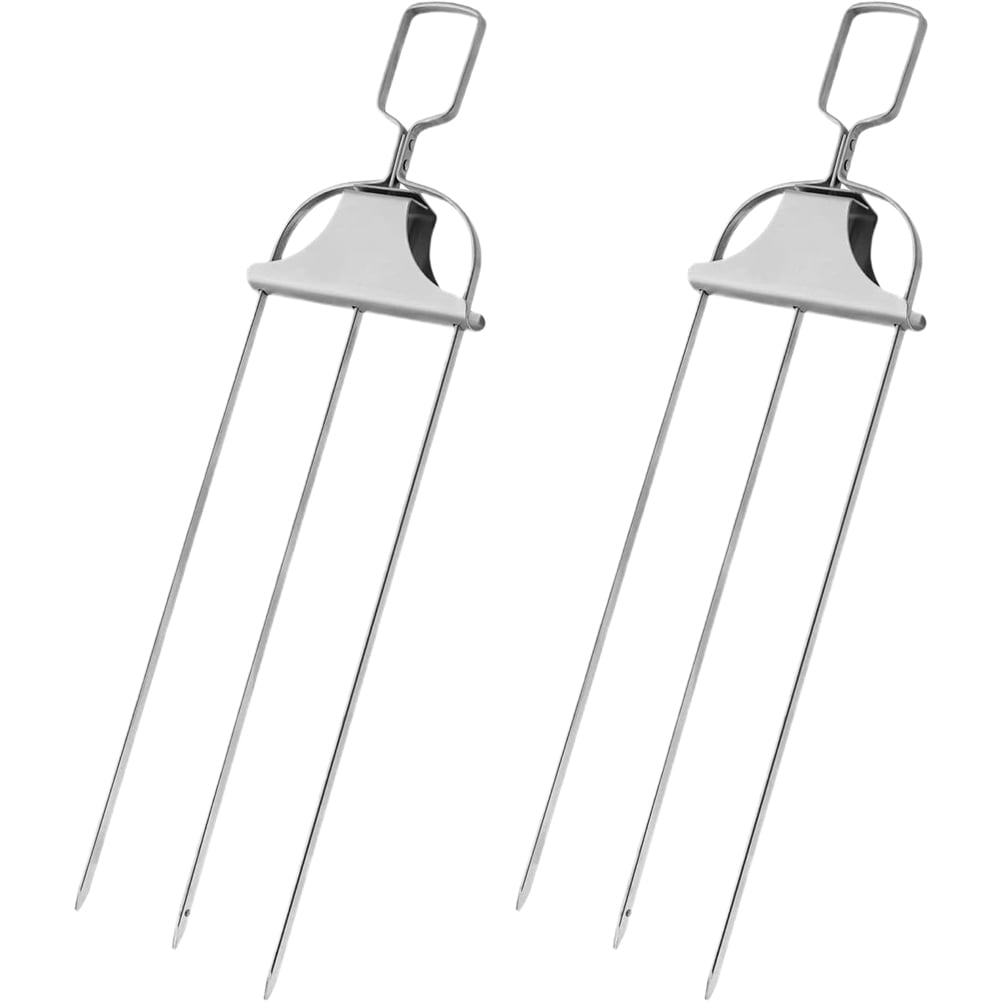 UPOUART 2Pcs Rotatable Grill Fork Stainless Steel Bbq Forks for Outdoor ...