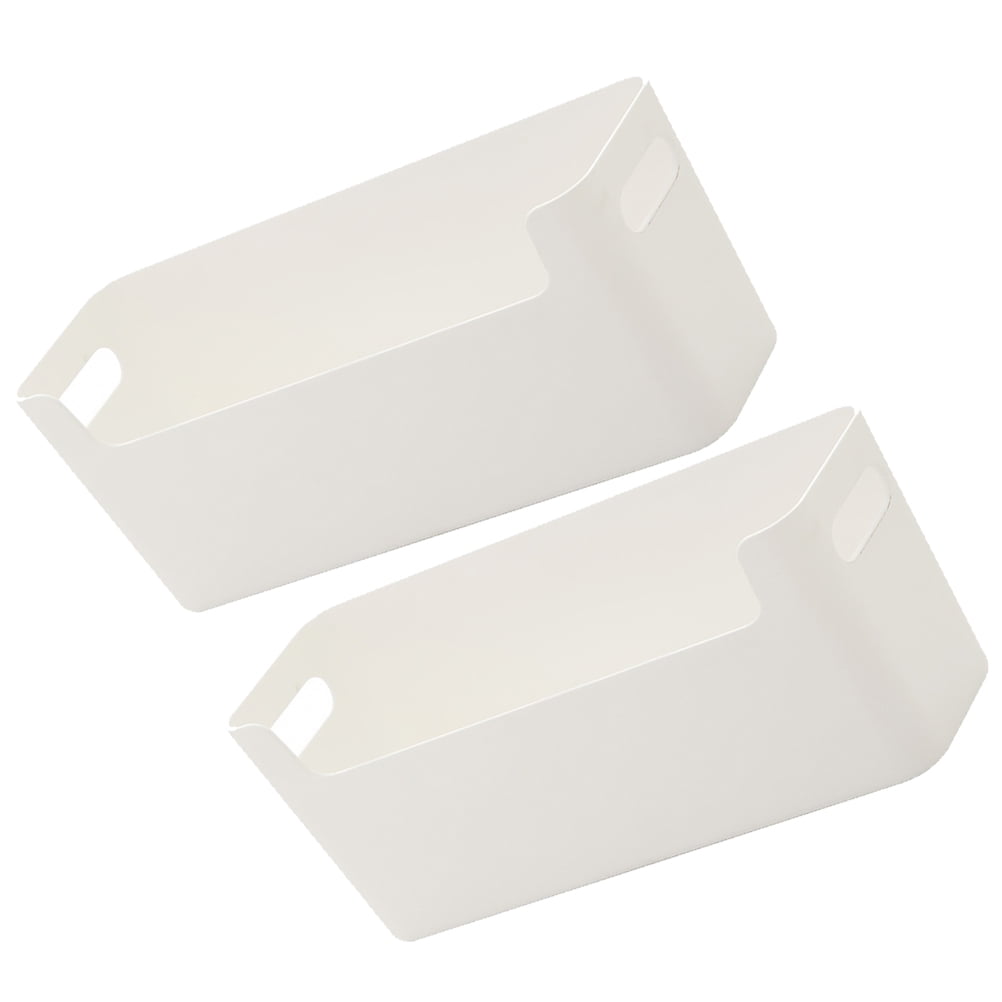 UPOUART 2Pcs Wall Mounted Storage Box Multipurpose Rectangular White PP 10.02X3.73X3.07in Home ...