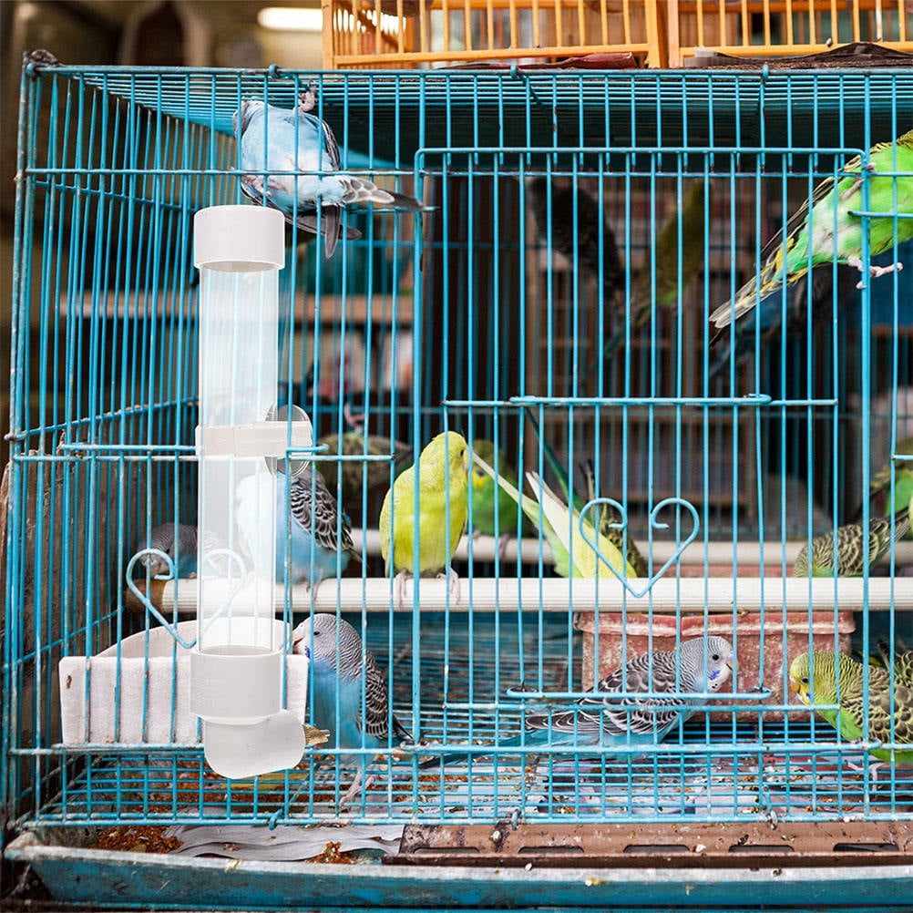 UPOUART 2Sets Hanging Bird Water Dispenser for Cage Safe Plastic White ...