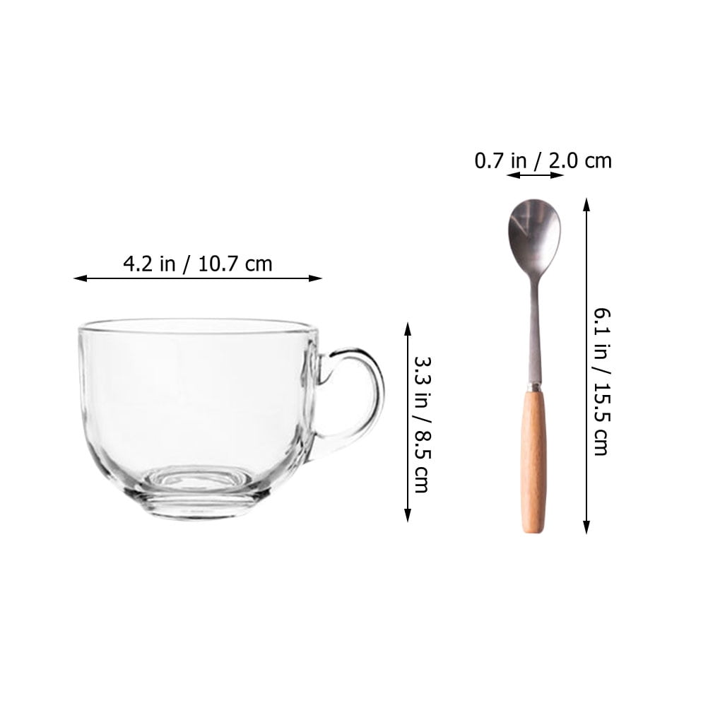 UPOUART 2Sets Transparent Coffee Cups with Ergonomic Handle Clear Glass ...