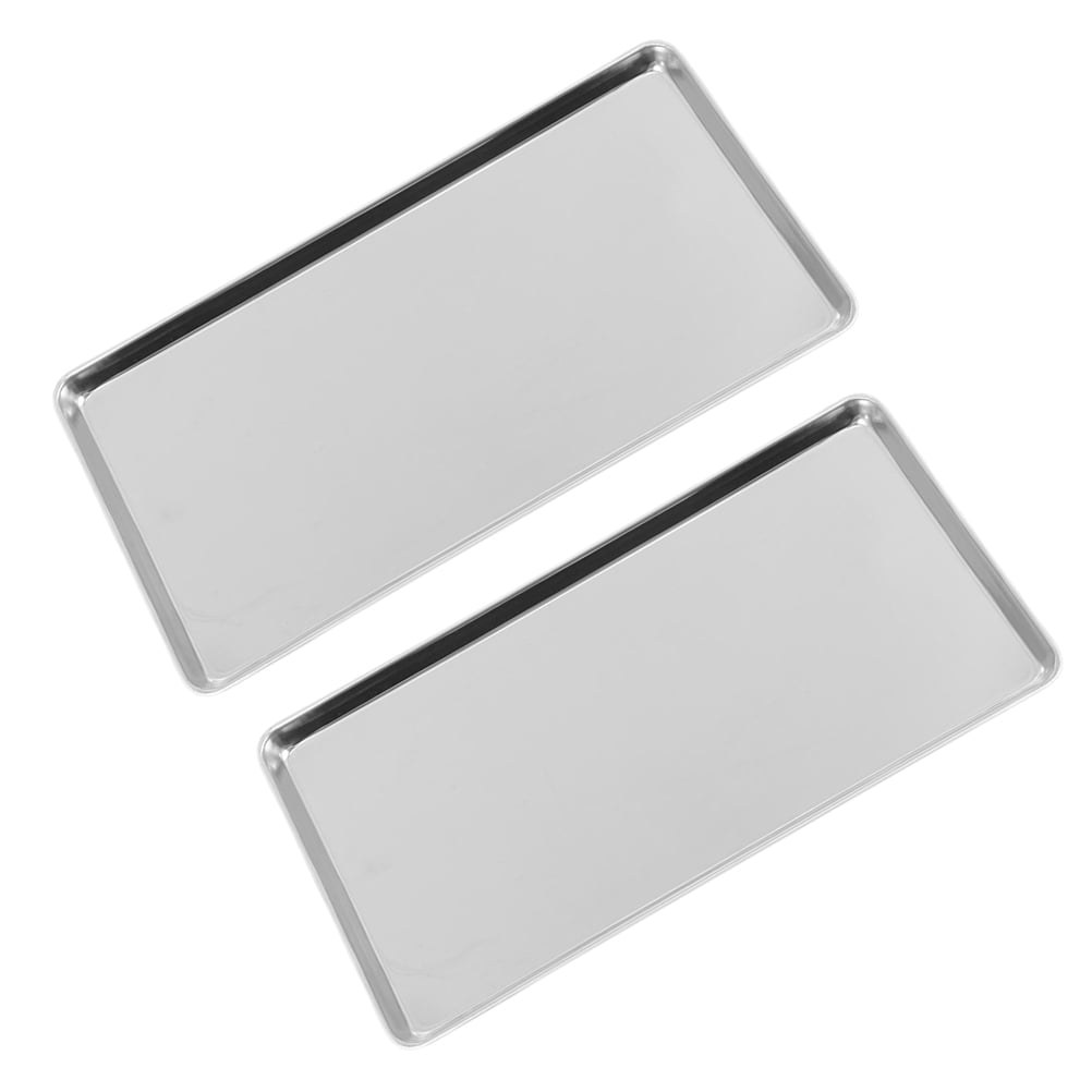 UPOUART 2pcs Stainless Steel Flat Bottom Tray For Steaming And Serving ...