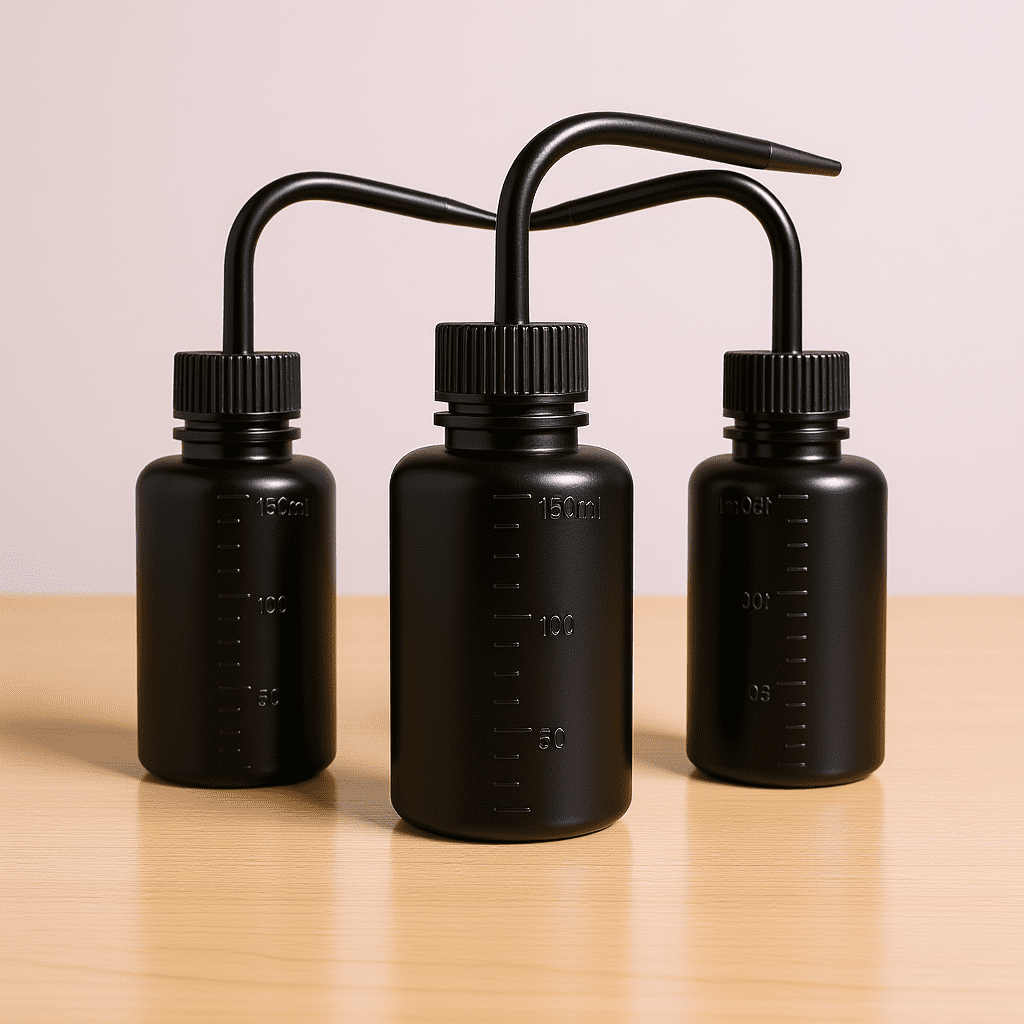 UPOUART 3 Pcs Lash Wash Bottles Plastic Black for Cleaning Tattoos ...