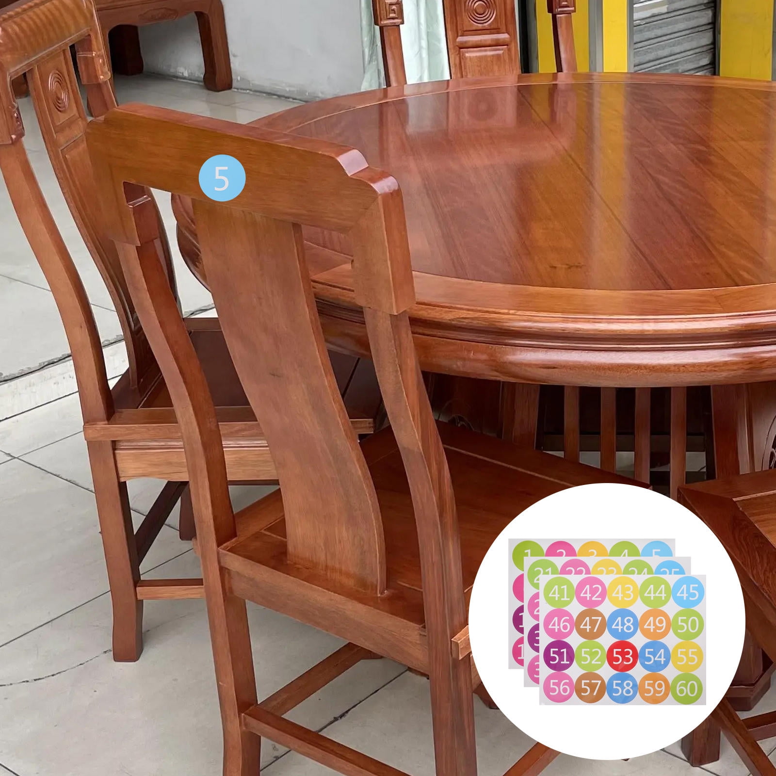 UPOUART 3 Sheets Vinyl Colorful Number Stickers Assorted Color Round ...