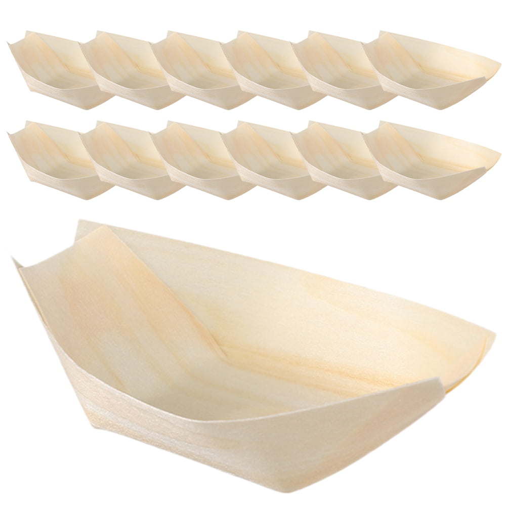 UPOUART Appetizers Wood Boat Plates Beige 300pcs - Walmart.com