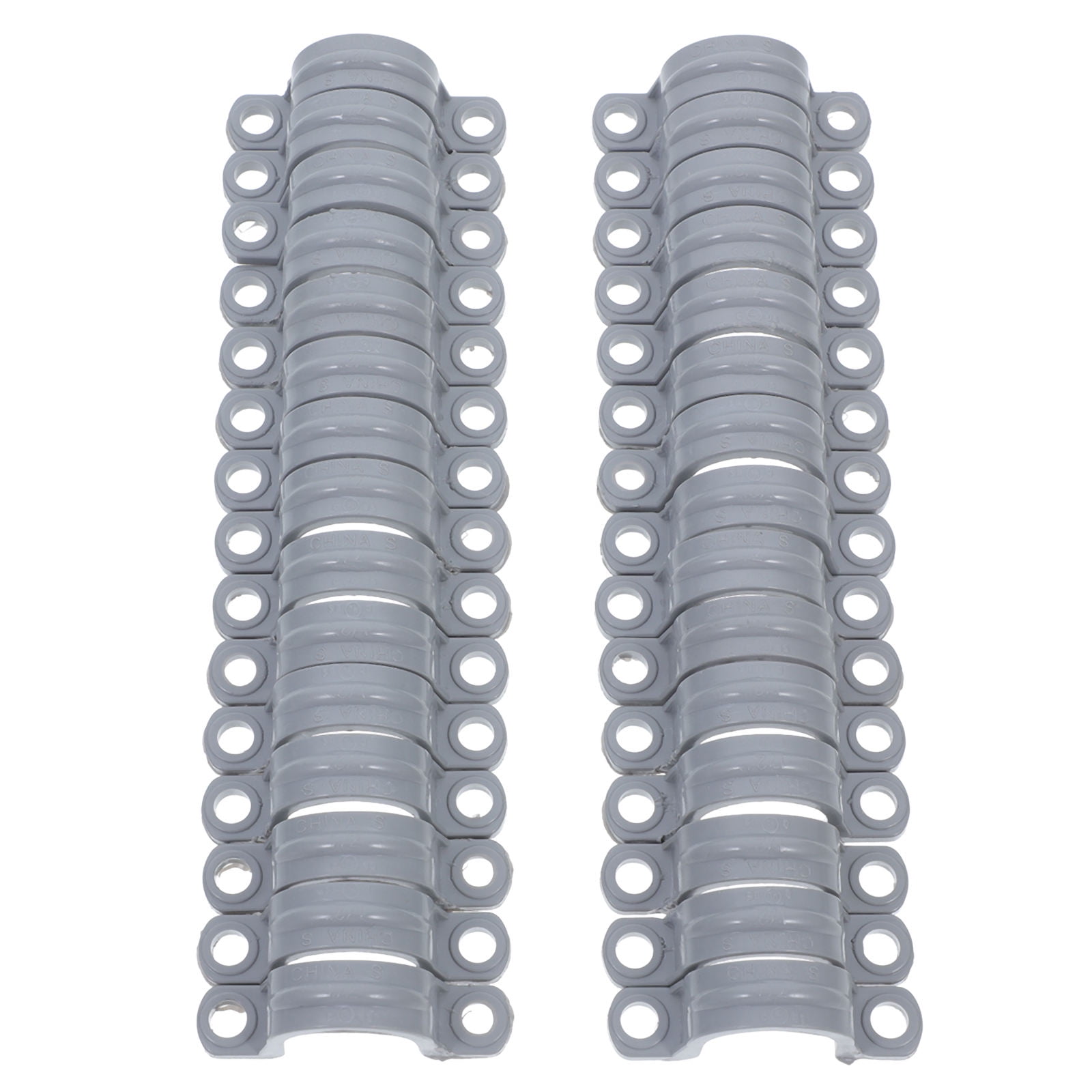 UPOUART 30Pcs PVC Pipe Clamp Conduit Cable Support Clip Light Grey for ...