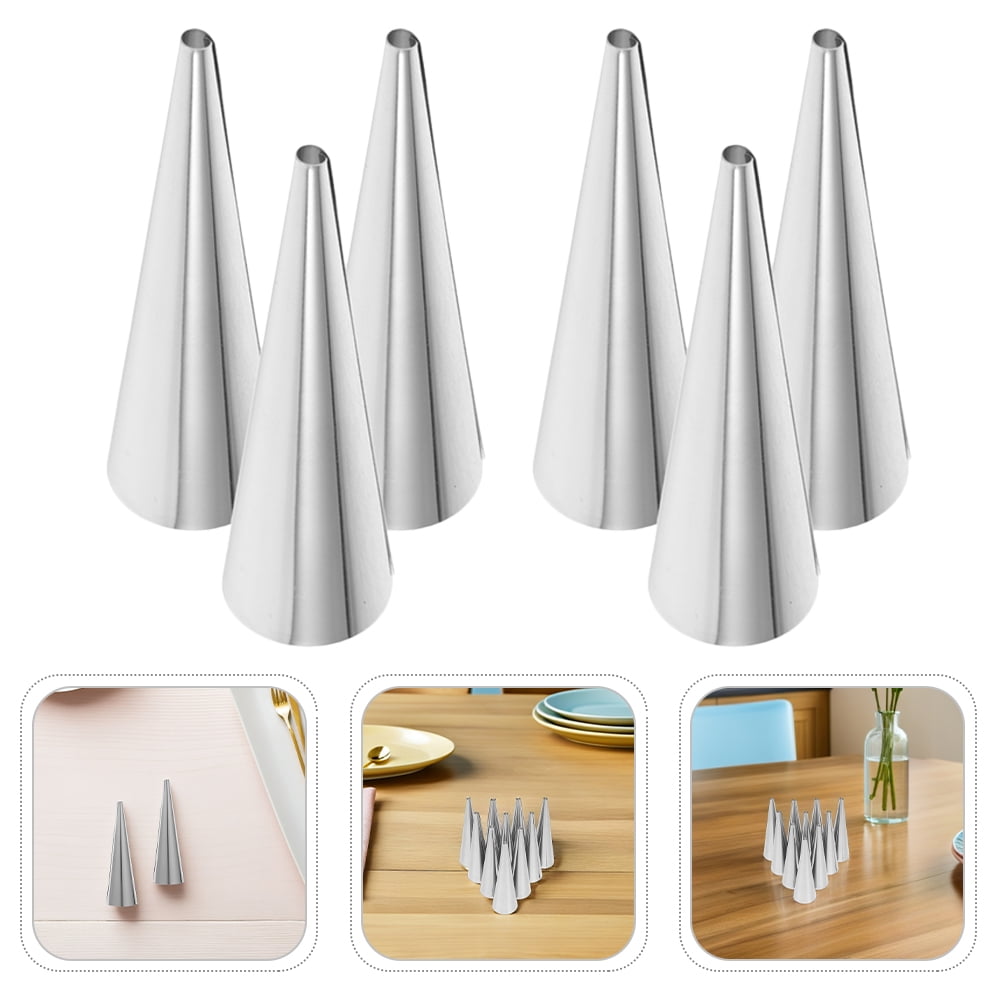 UPOUART 30Pcs Stainless Steel Croissant Horn Molds Cone Shape Cream ...