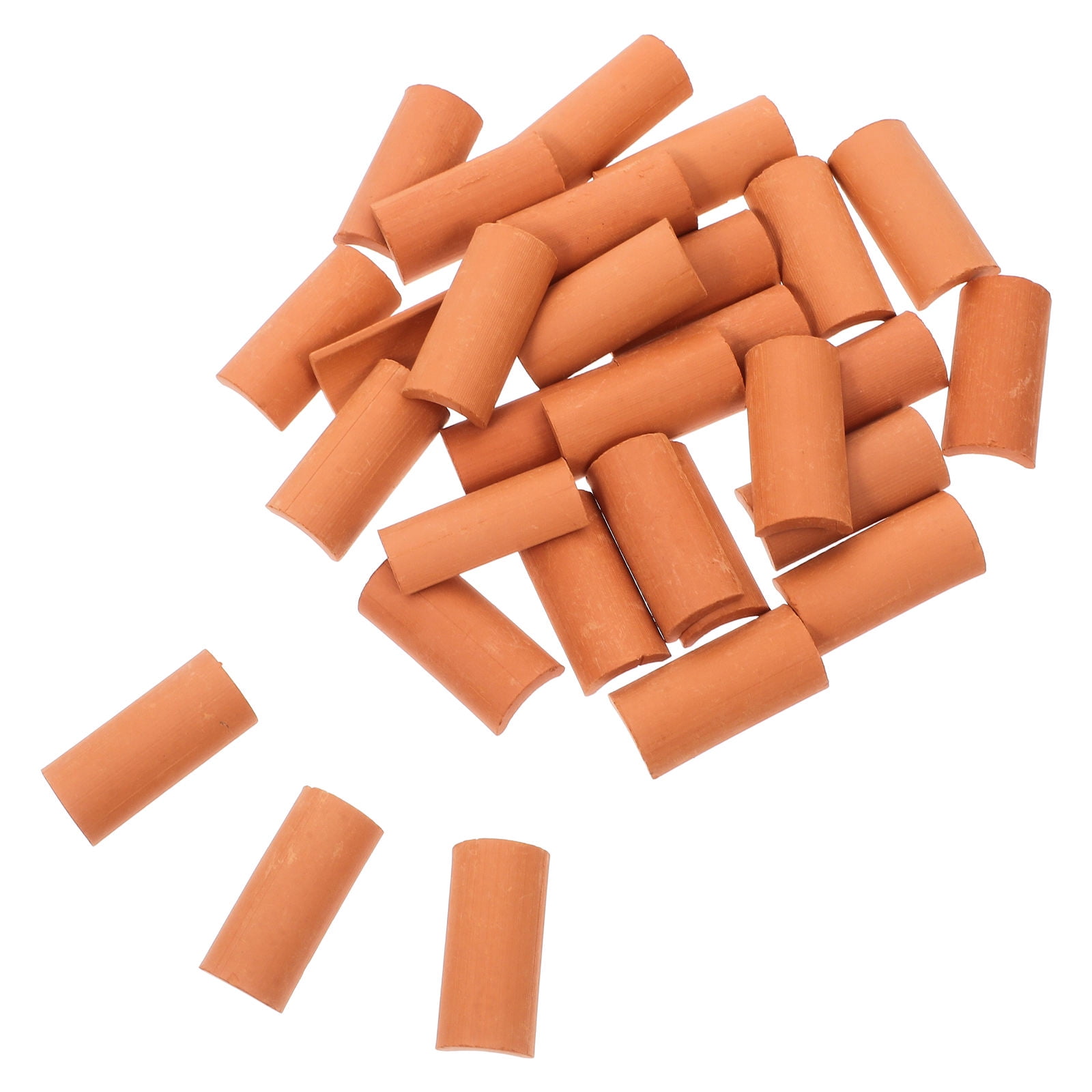 UPOUART 30Pcs Tile Shape Miniature Roof Tiles Dark Red for Craft ...