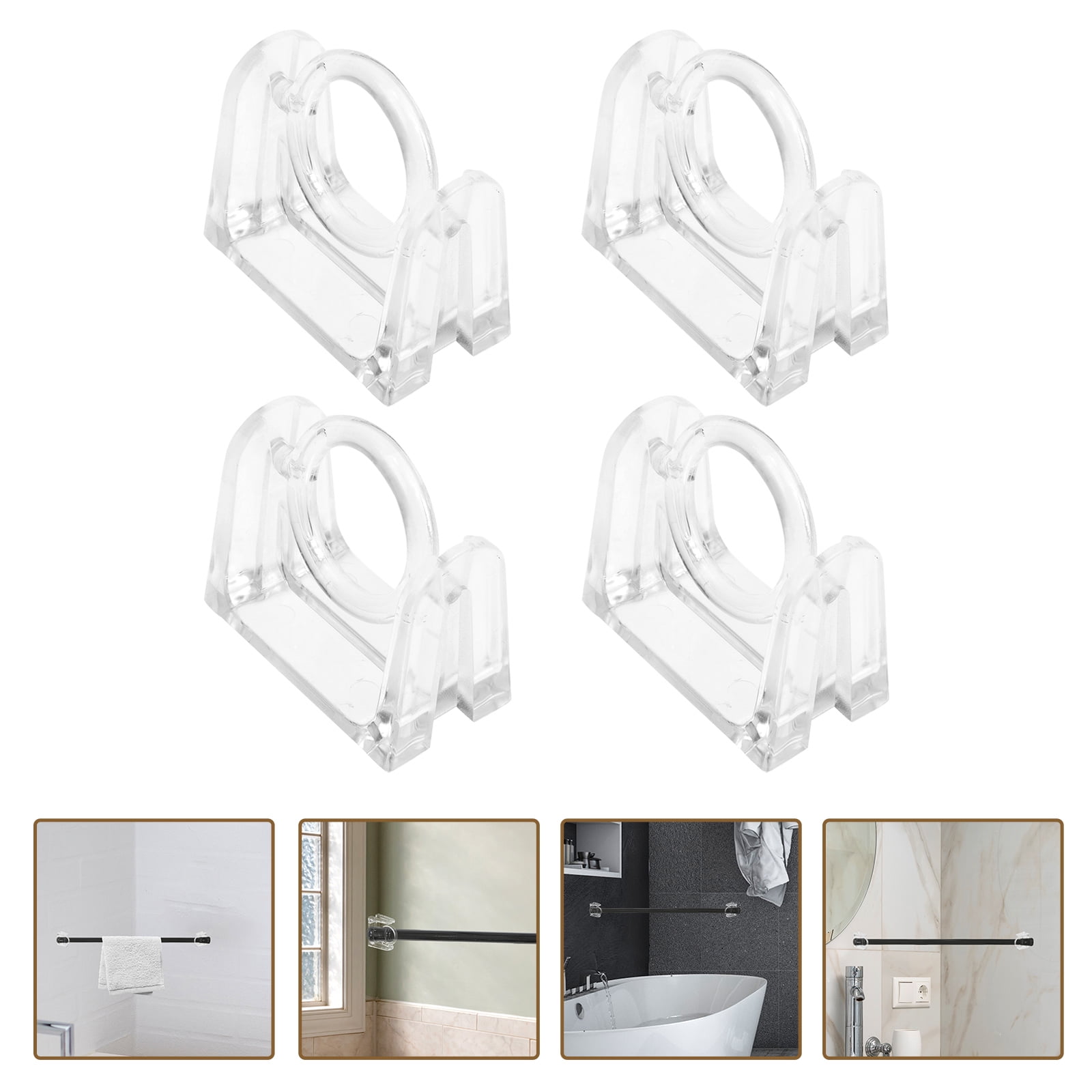 UPOUART 3Pack Curtain Rod Brackets Elegant Round ABS Curtain Rod ...