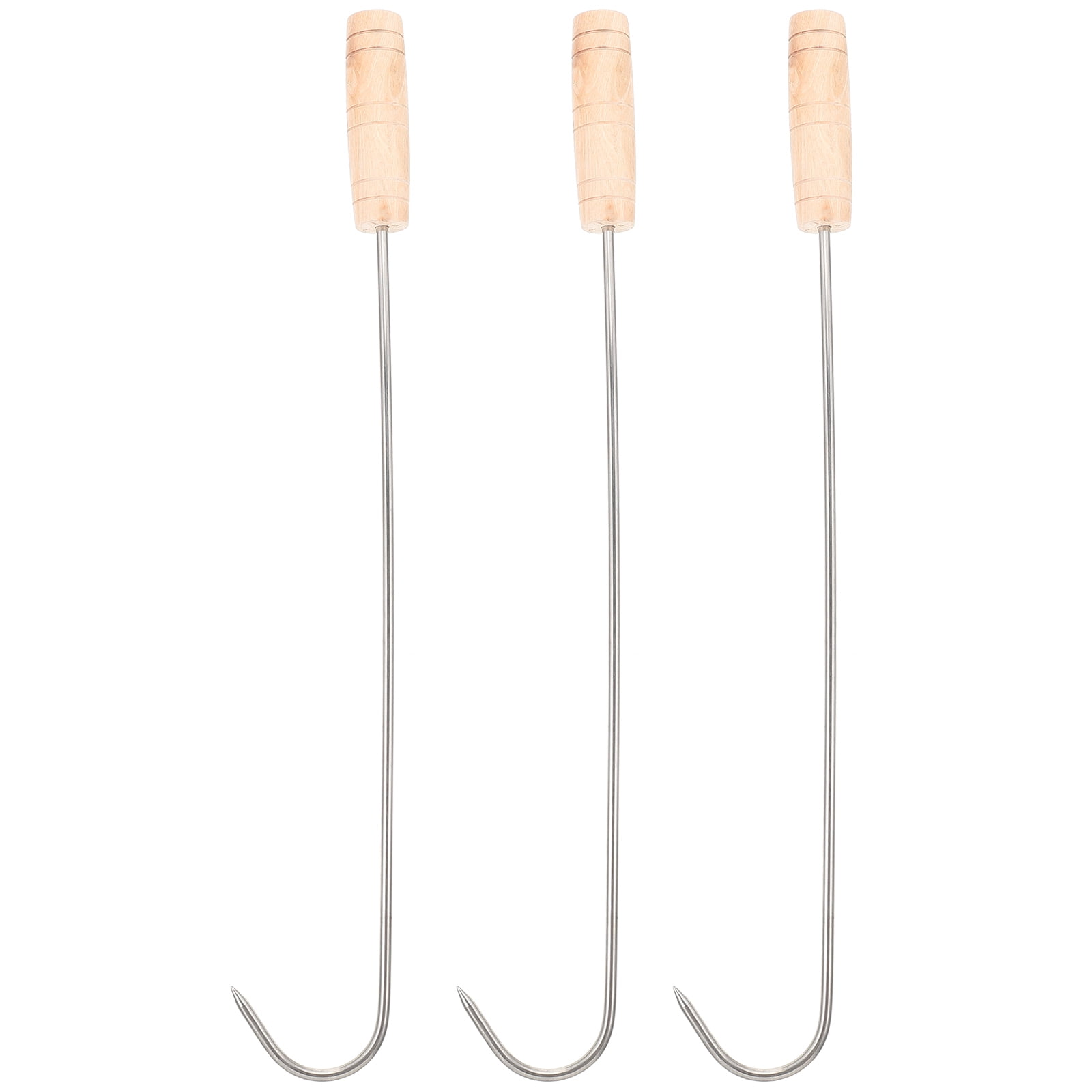 UPOUART 3Pcs Bbq Food Flipper Hook Pigtail Flipper For Flipping And ...