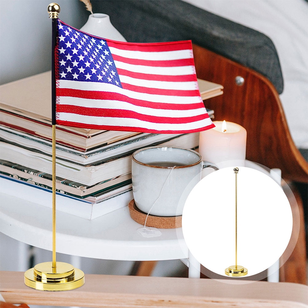 UPOUART Metal Flag Base Stand 3pcs Golden Portable Design for Indoor ...