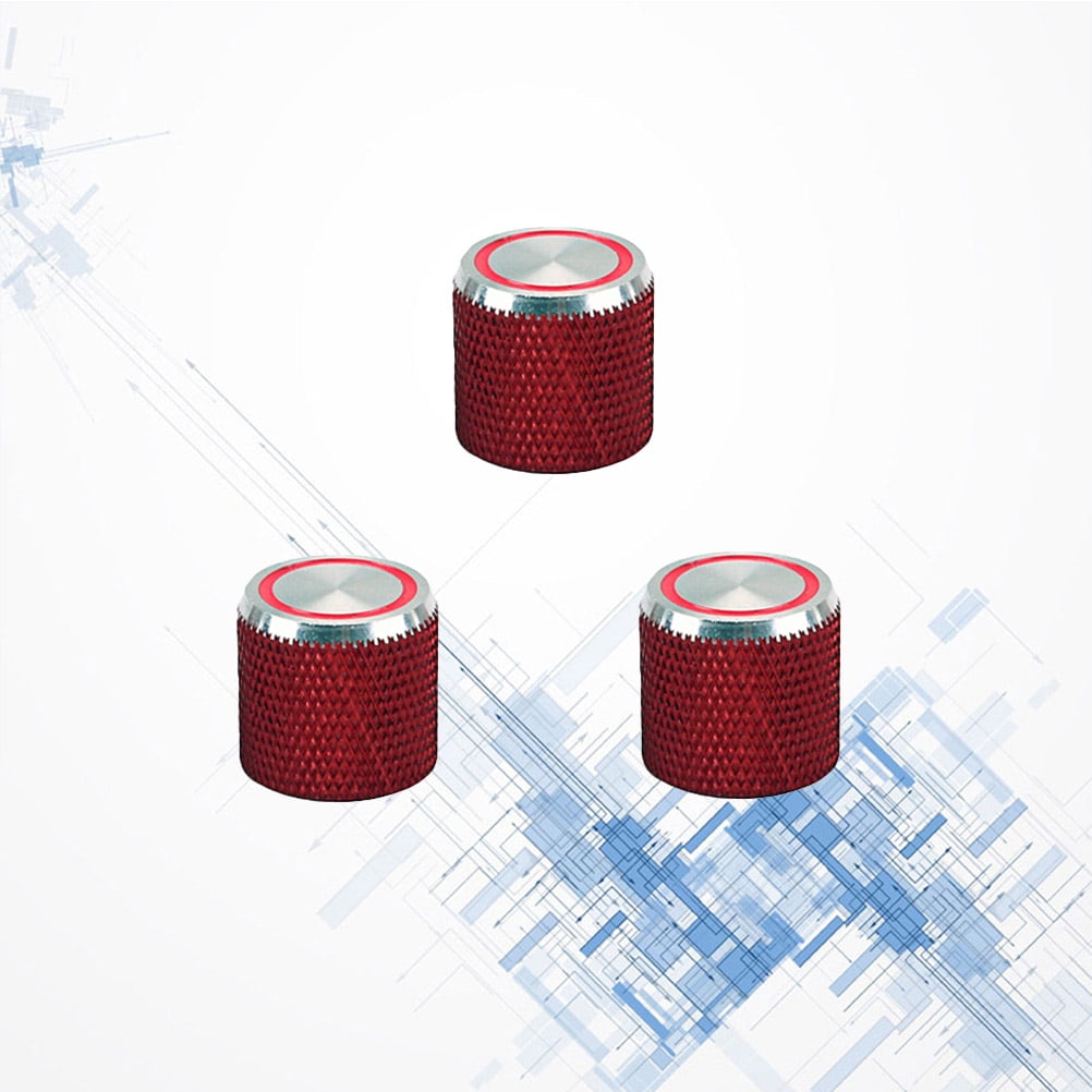 UPOUART 3Pcs Premium Metal Dark Red Guitar Control Knobs Cap Volume ...
