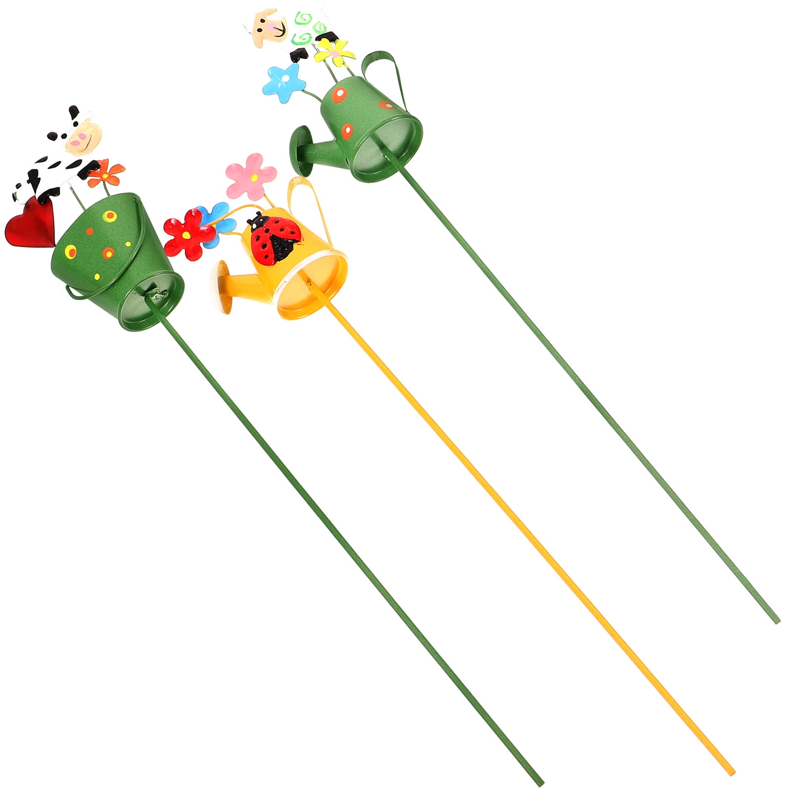 UPOUART 3Pcs Metal Garden Stake Decorations Assorted Color for Potted ...