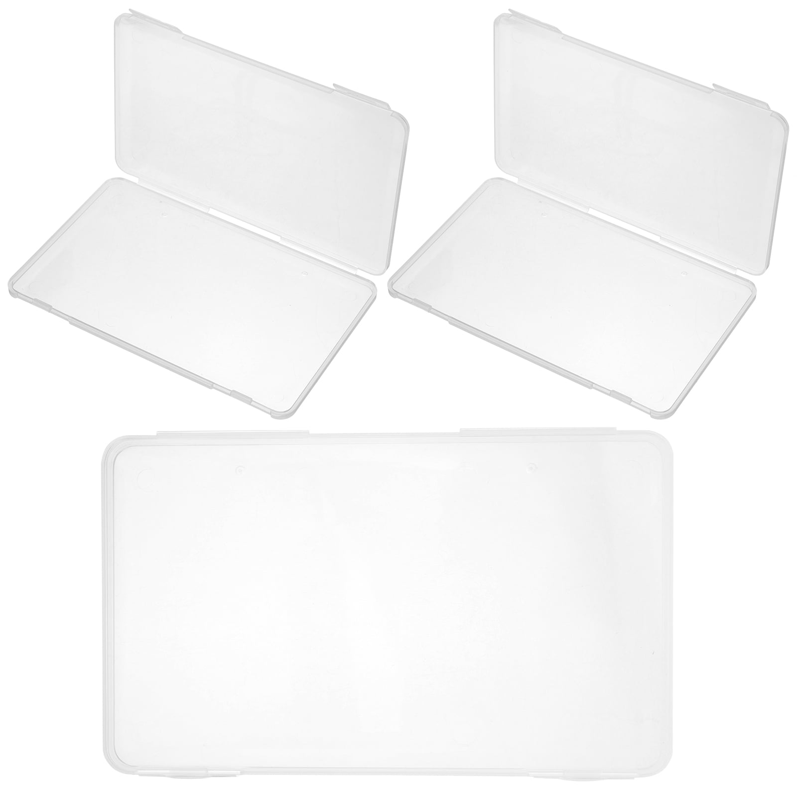 UPOUART 3Pcs Transparent Card Organizer Case Sturdy Plastic Box for ...